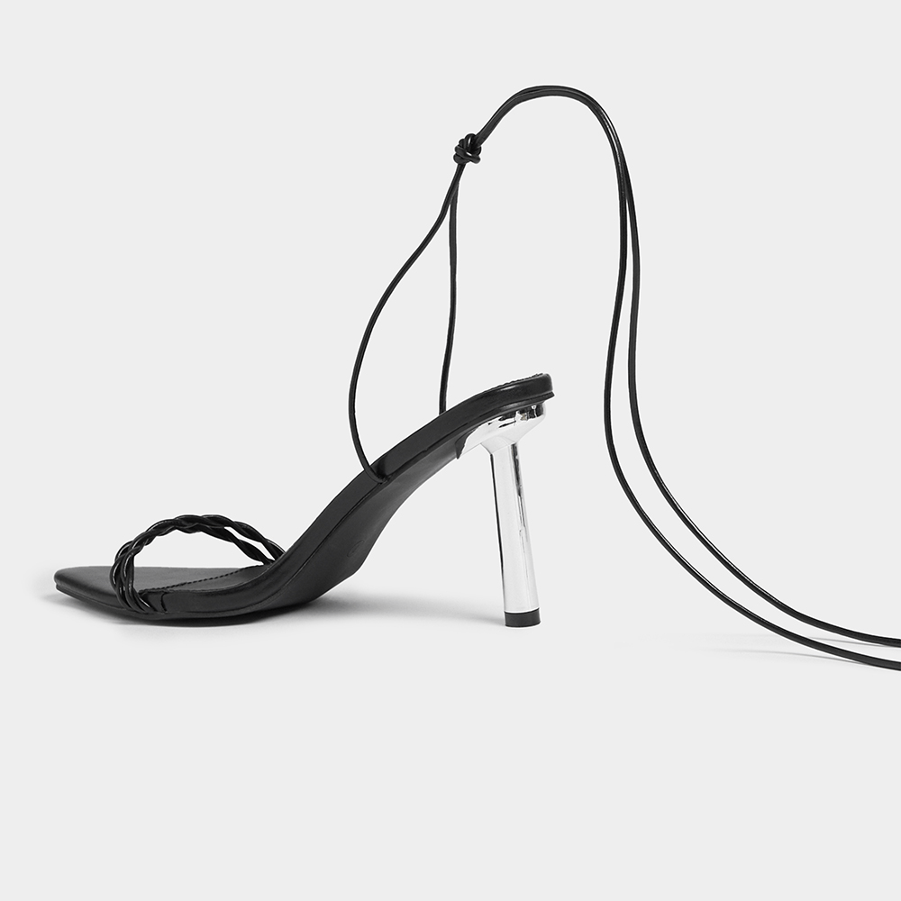 Women's Black Ankle Strap Heeled Sandal - Bash.com