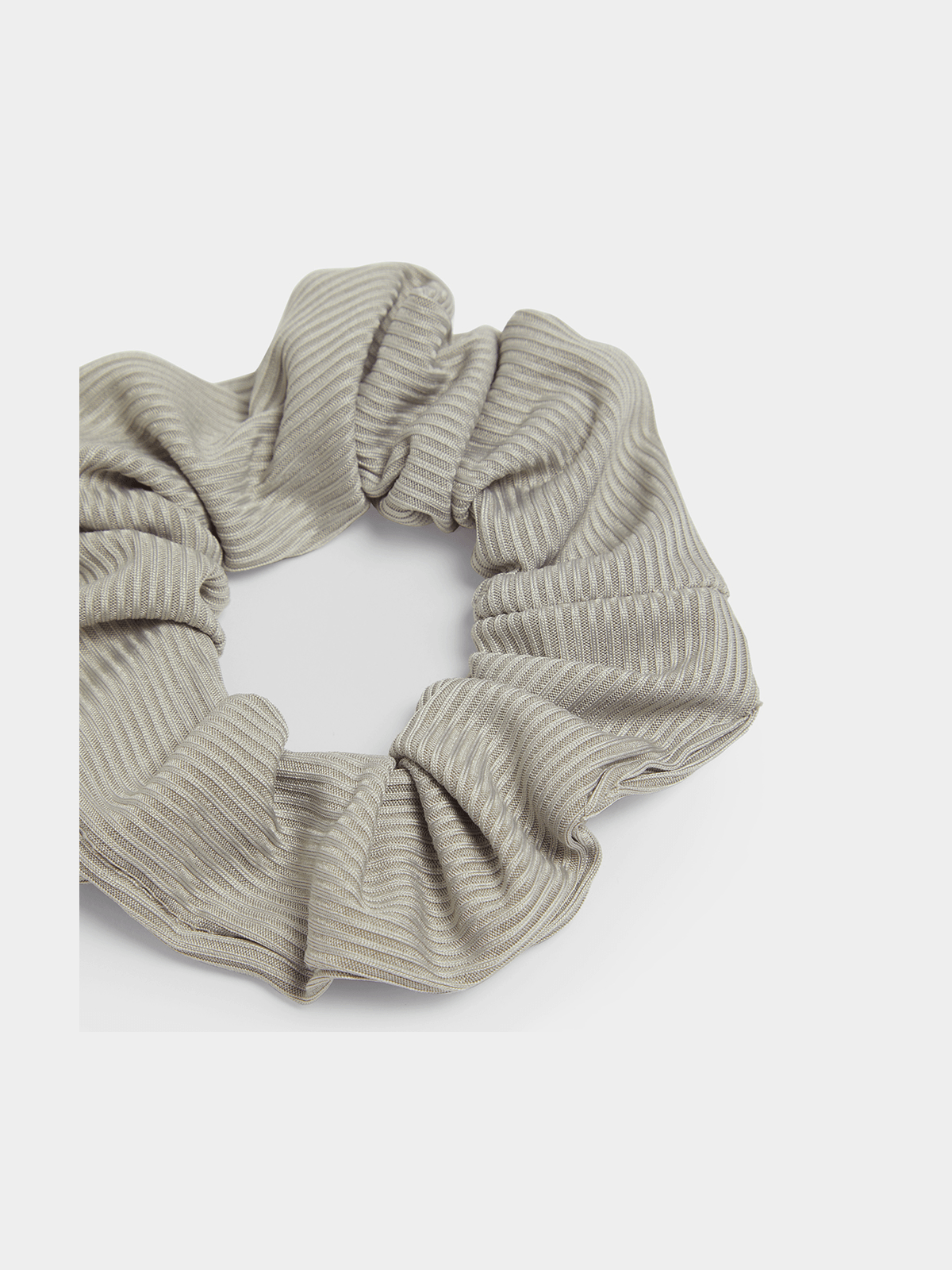 Grey Cotton Jersey ribbed Single Scrunchie - Bash.com