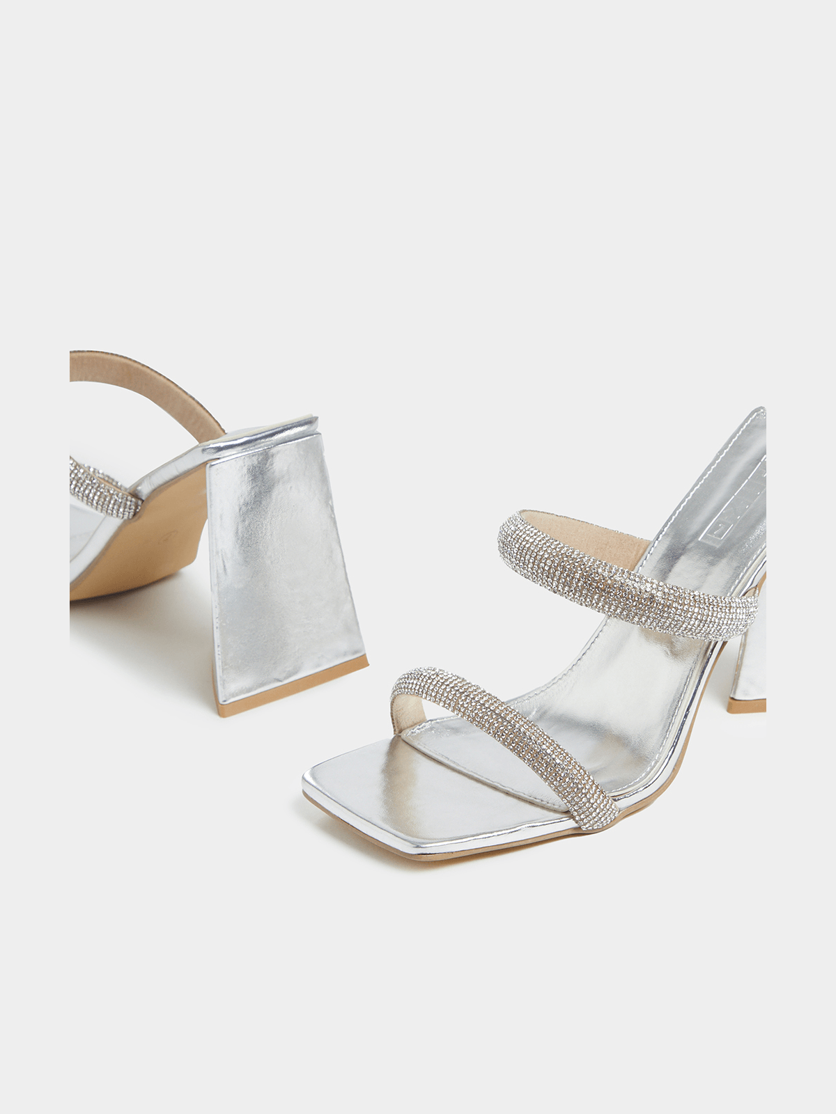 Women's Silver Bling Pyramid Heeled Sandal - Bash.com