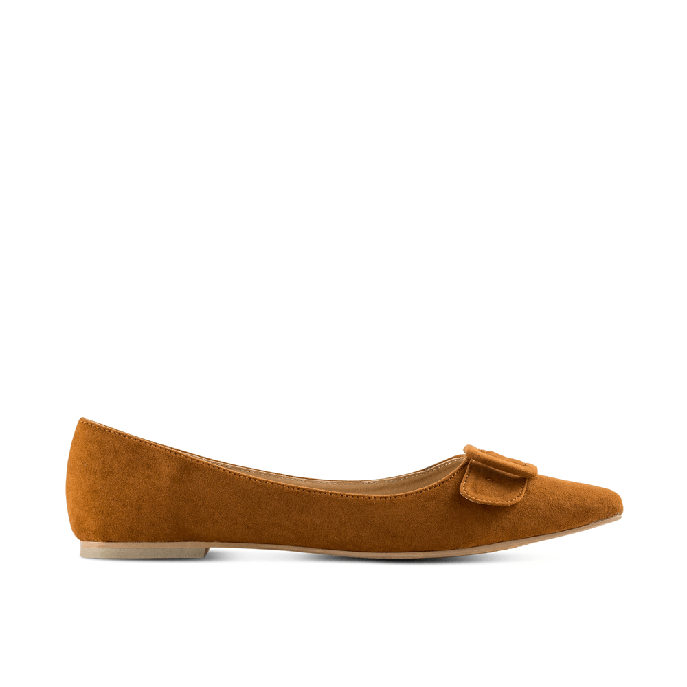 Covered Buckle Pointy Pump - Ochre - Bash.com