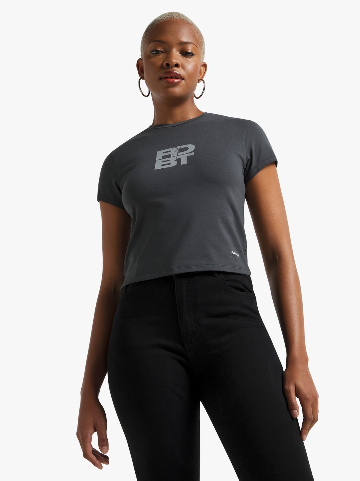 Redbat Women's Cotton Lycra Charcoal Crop Top - Bash.com