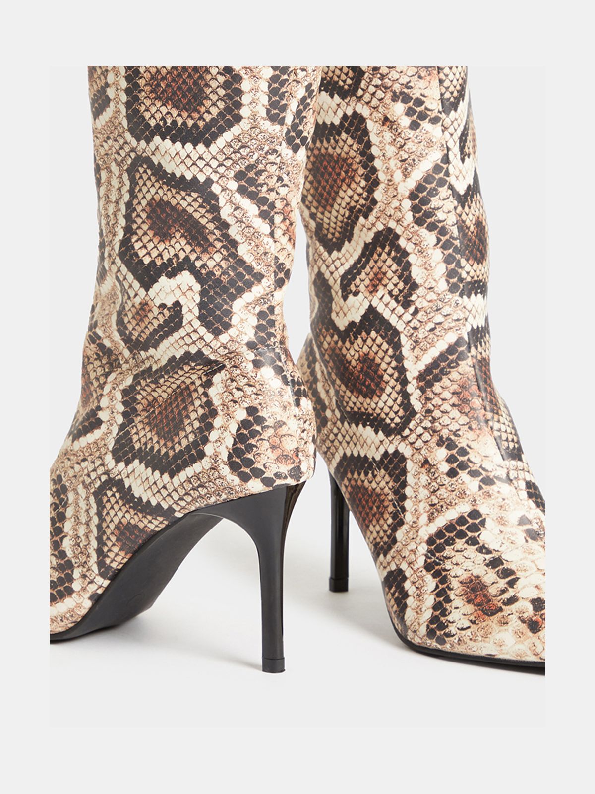 Women's Multicolour Stretch Snake Knee High Stiletto Boot - Bash.com