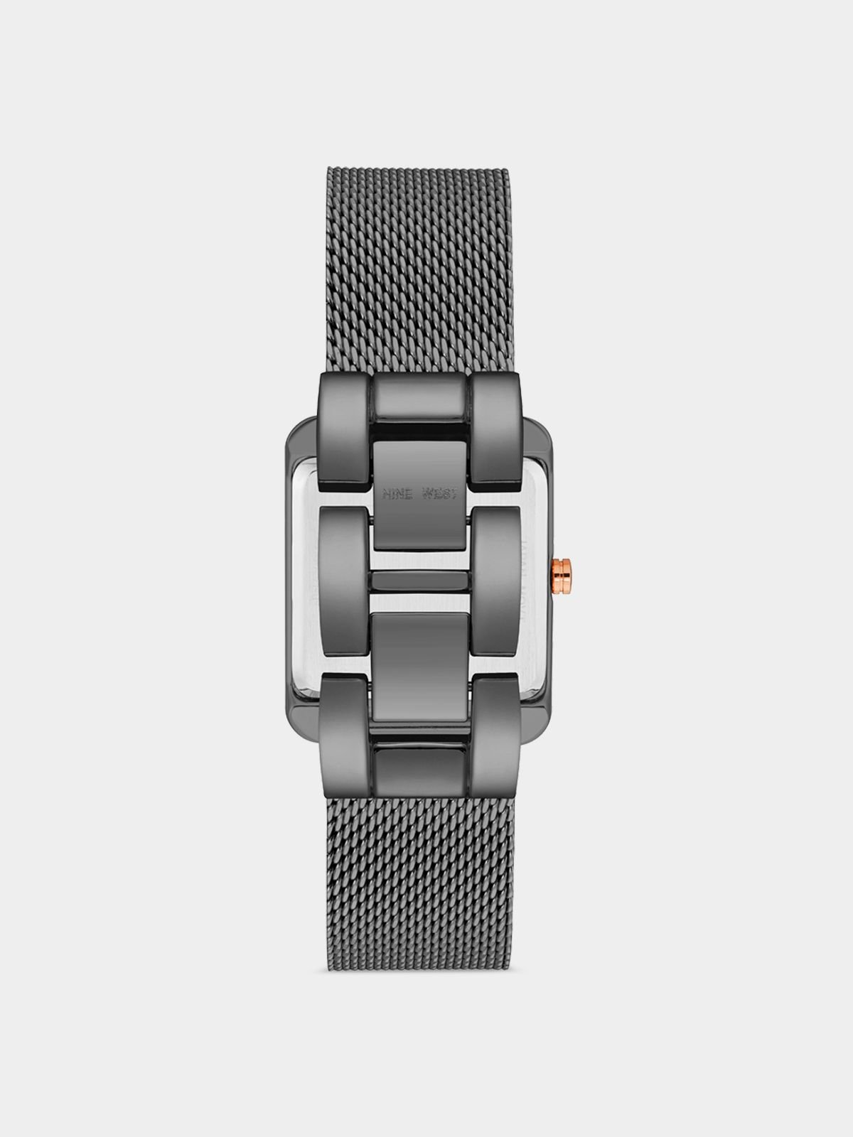 Nine West Gunmetal Plated Rectangular Mesh Watch - Bash.com