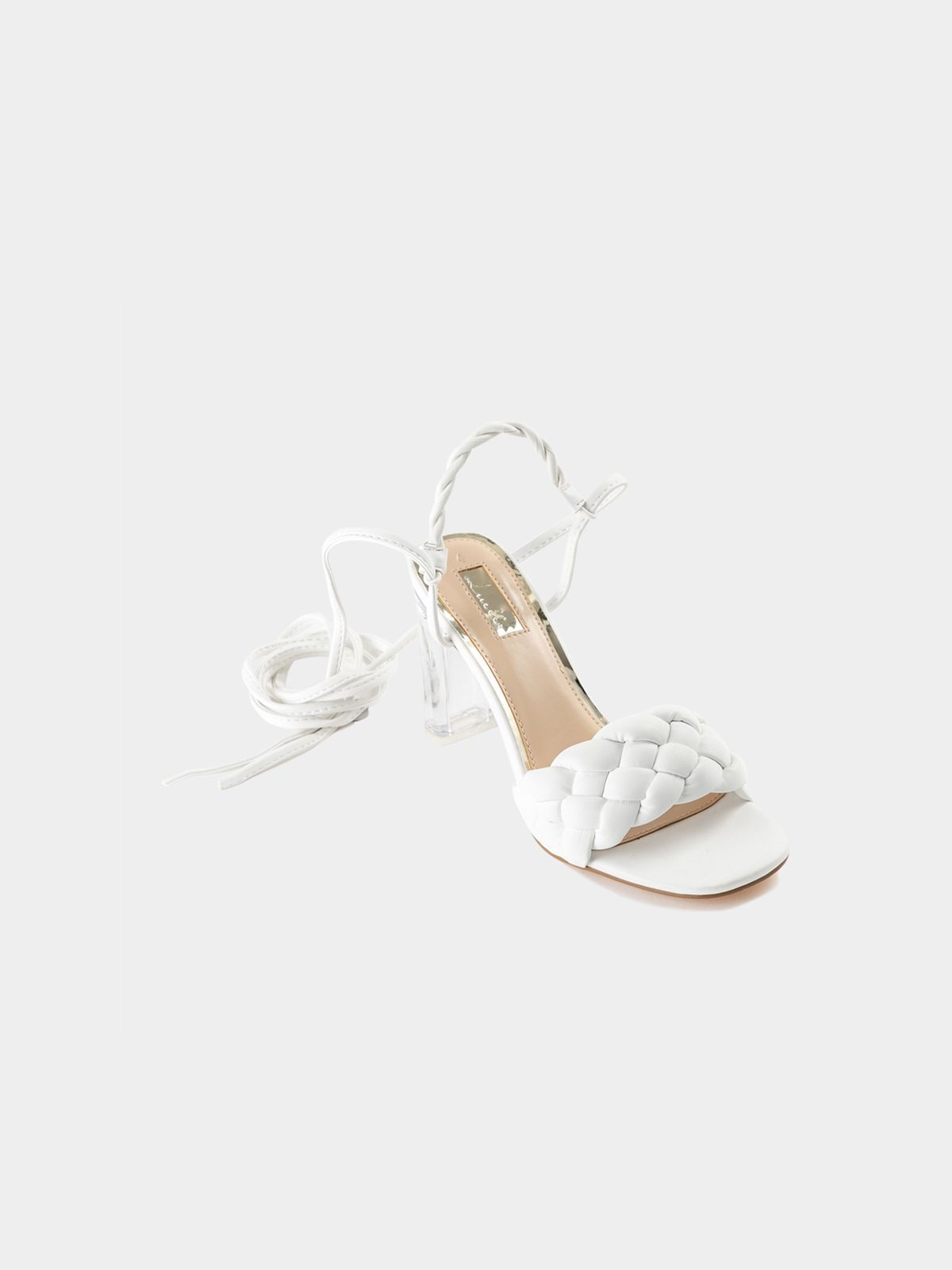 Luella Heels with Leg Tie and Woven Detail Strap - Bash.com