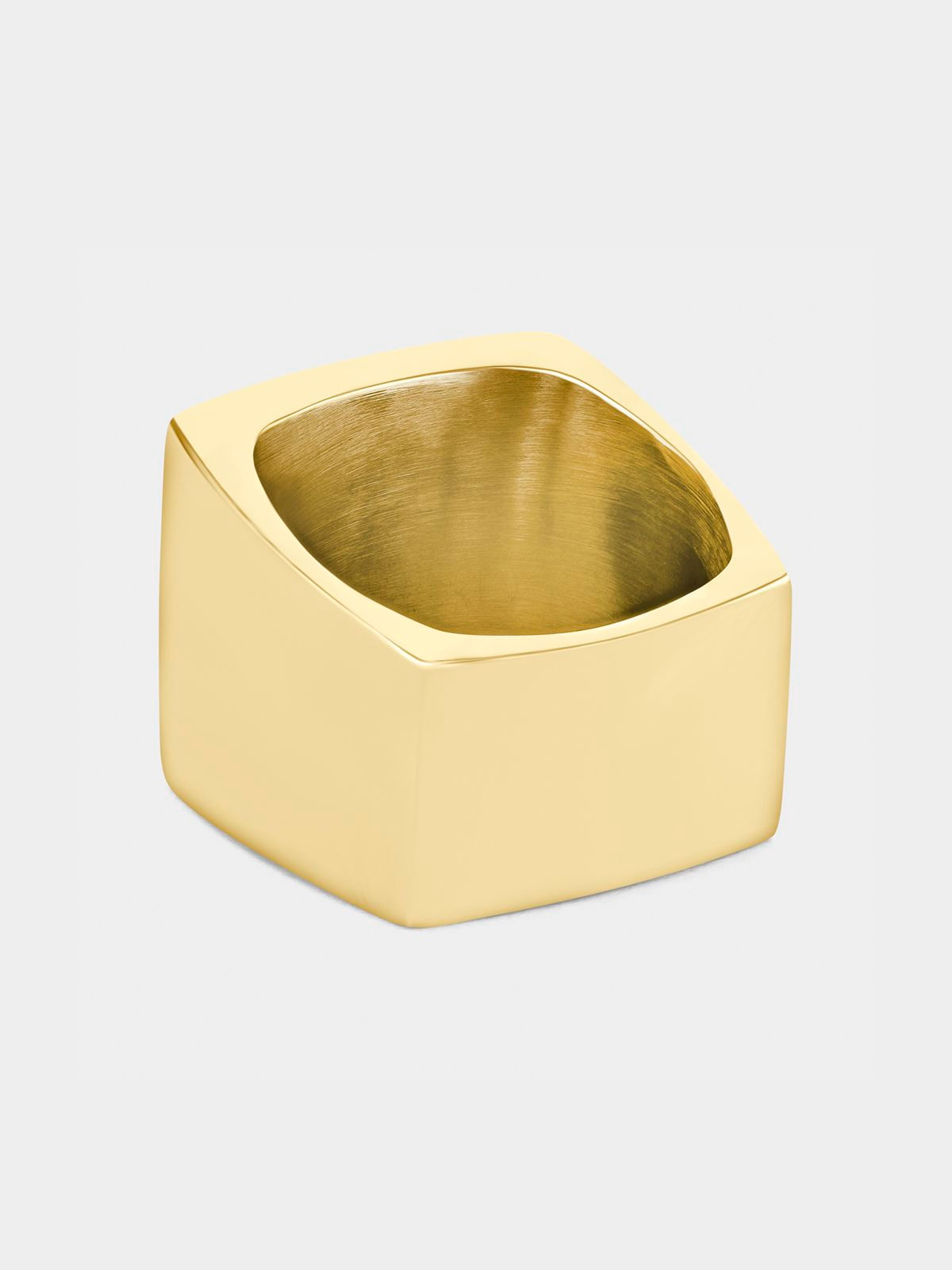 Stainless Steel Gold Plated Square Signet Ring - Bash.com