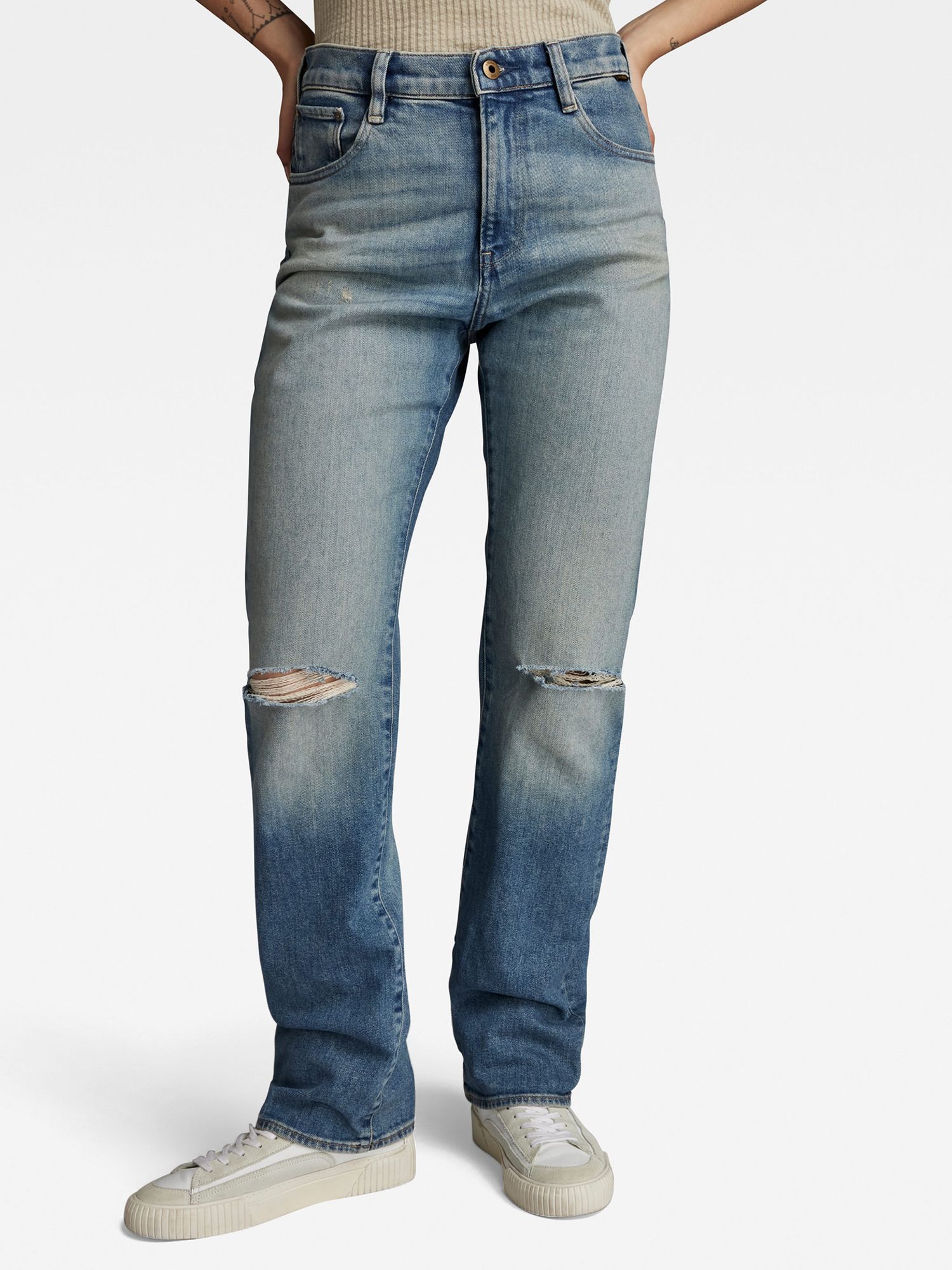 G-Star Women's Viktoria High Straight Blue Jeans - Bash.com