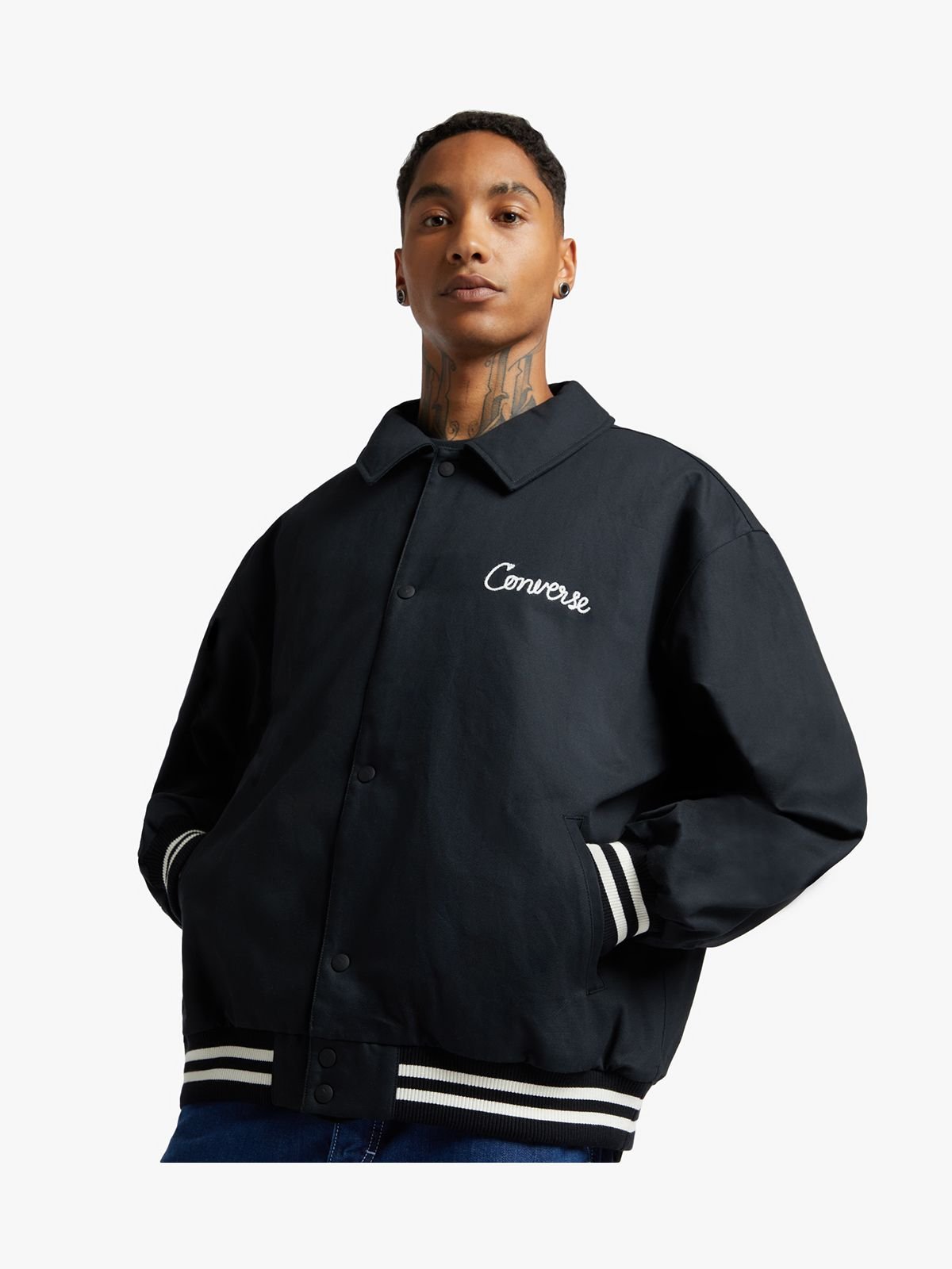 Converse Men's Black Bomber Jacket - Bash.com