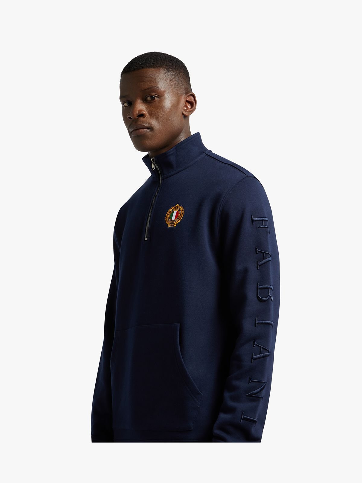 Men's Fabiani FLS 1/4 Zip Navy Sweat top - Bash.com