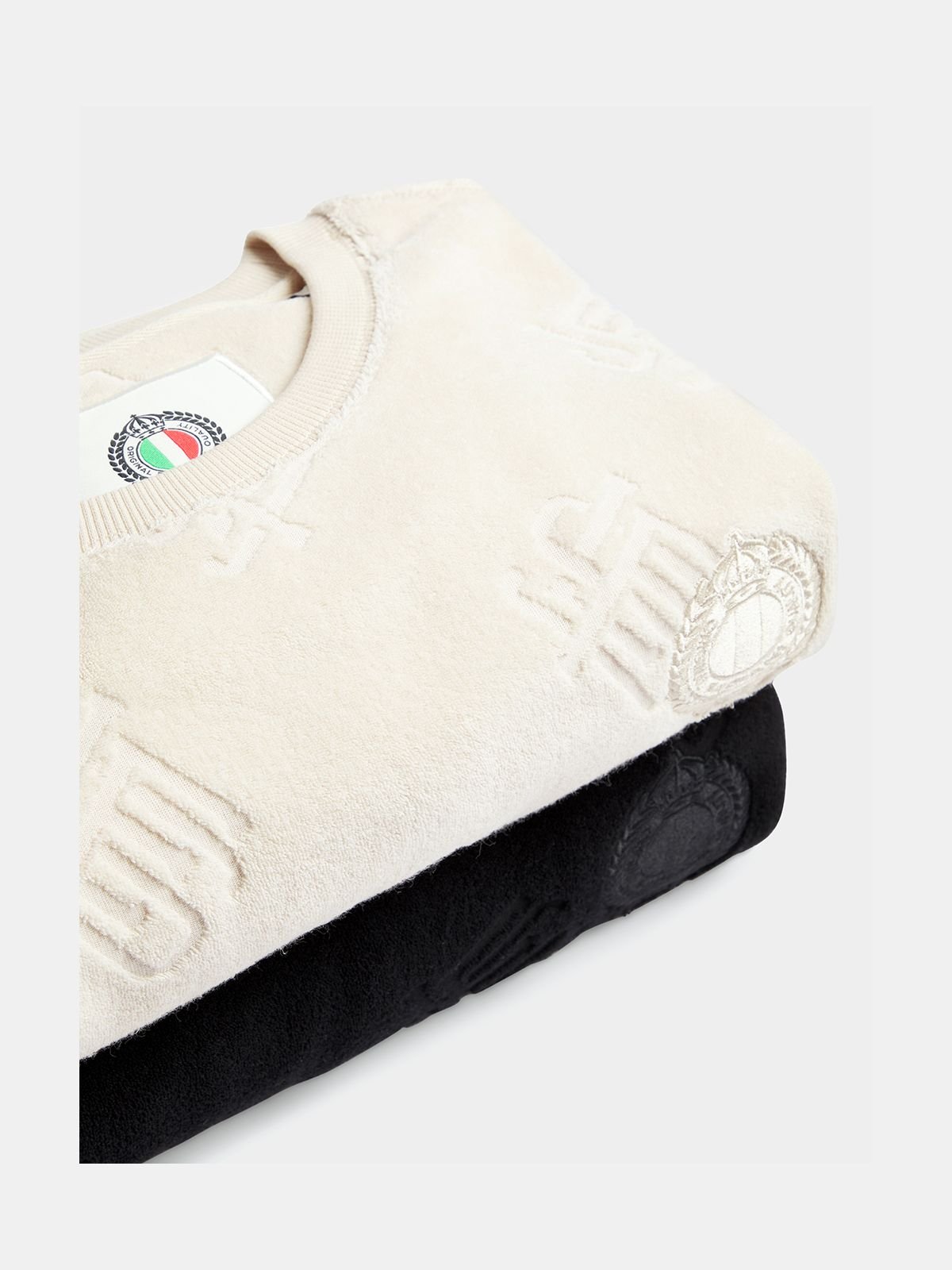 Men's Fabiani FLS Debossed Logo Taupe Sweat Top - Bash.com