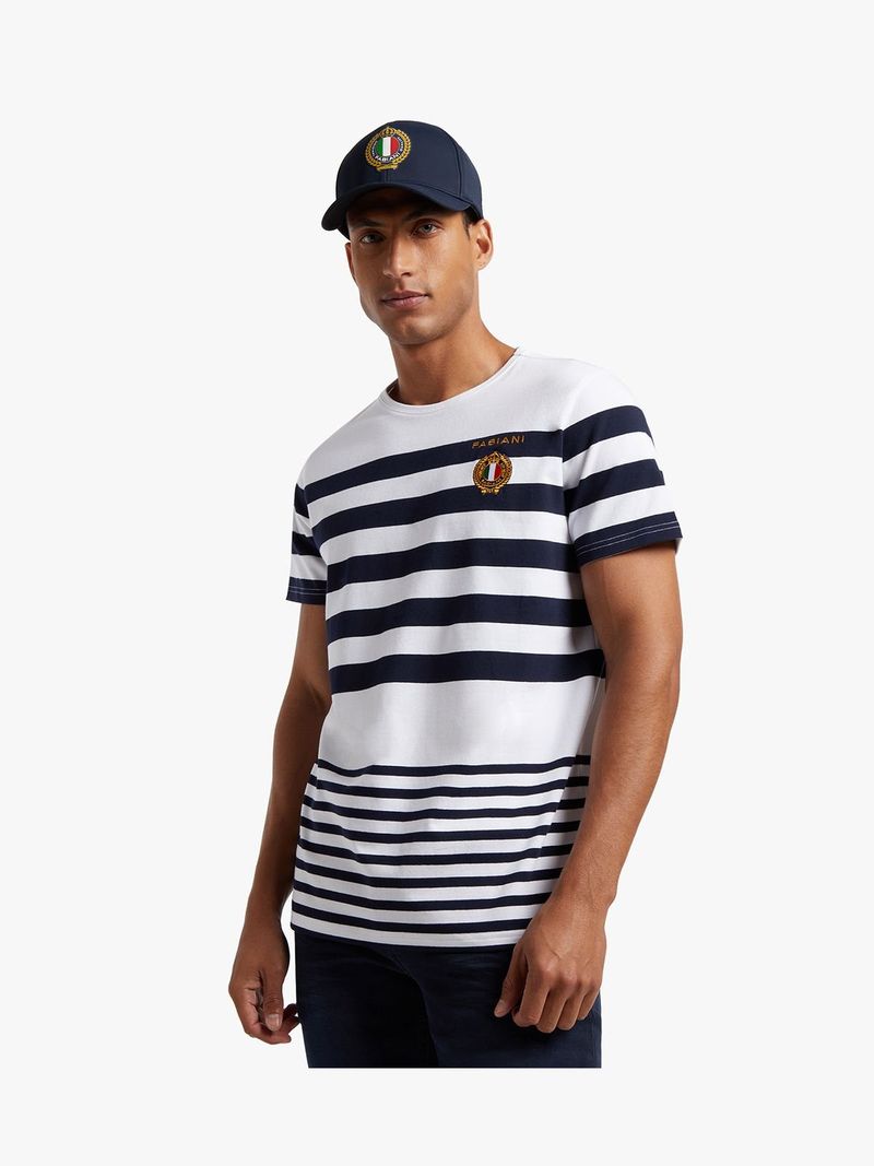 Fabiani Men's Varigated White Stripe T-Shirt - Bash.com