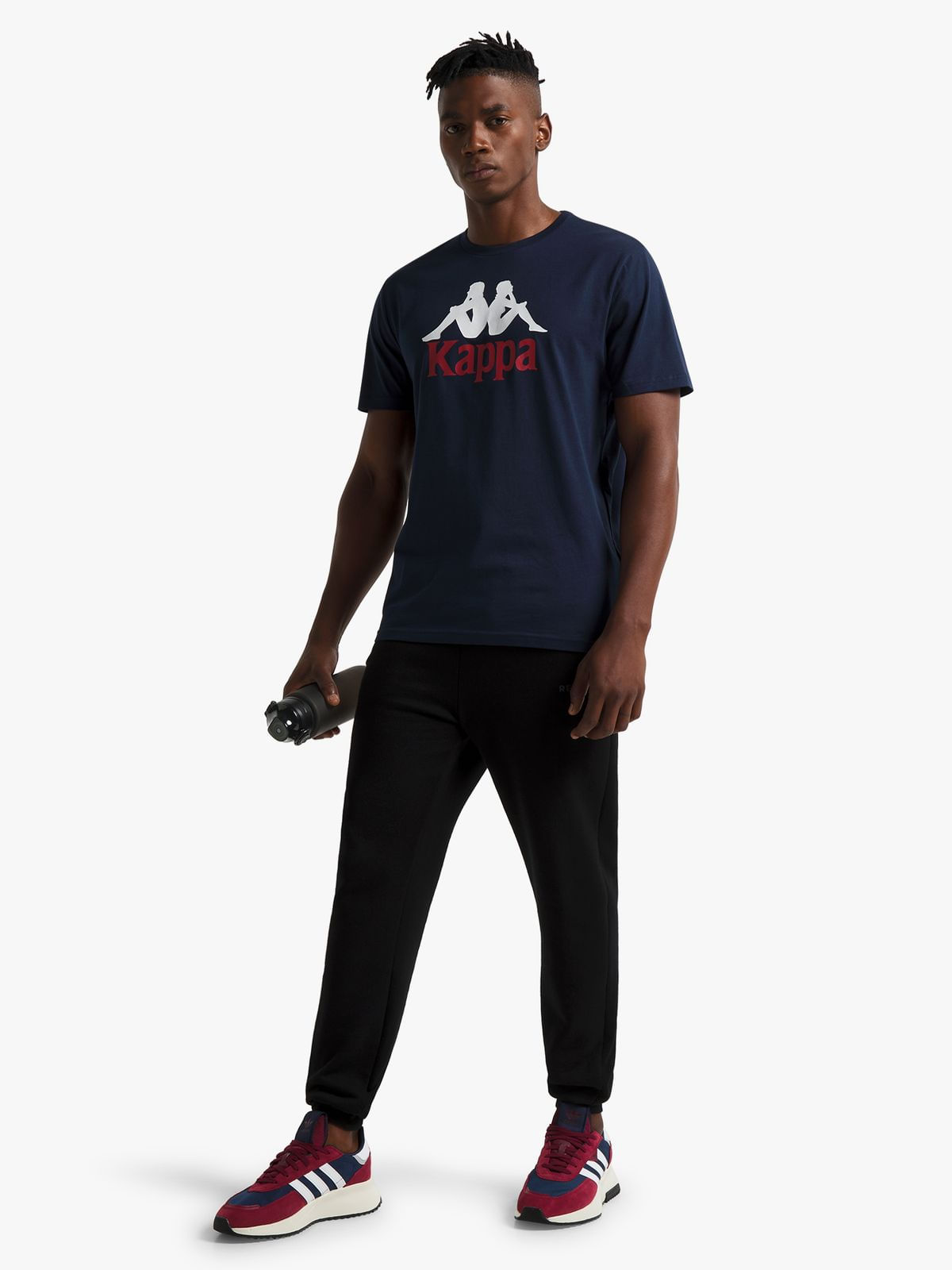 Mens Kappa Authentic Dugheys Graphic Navy Tee - Bash.com