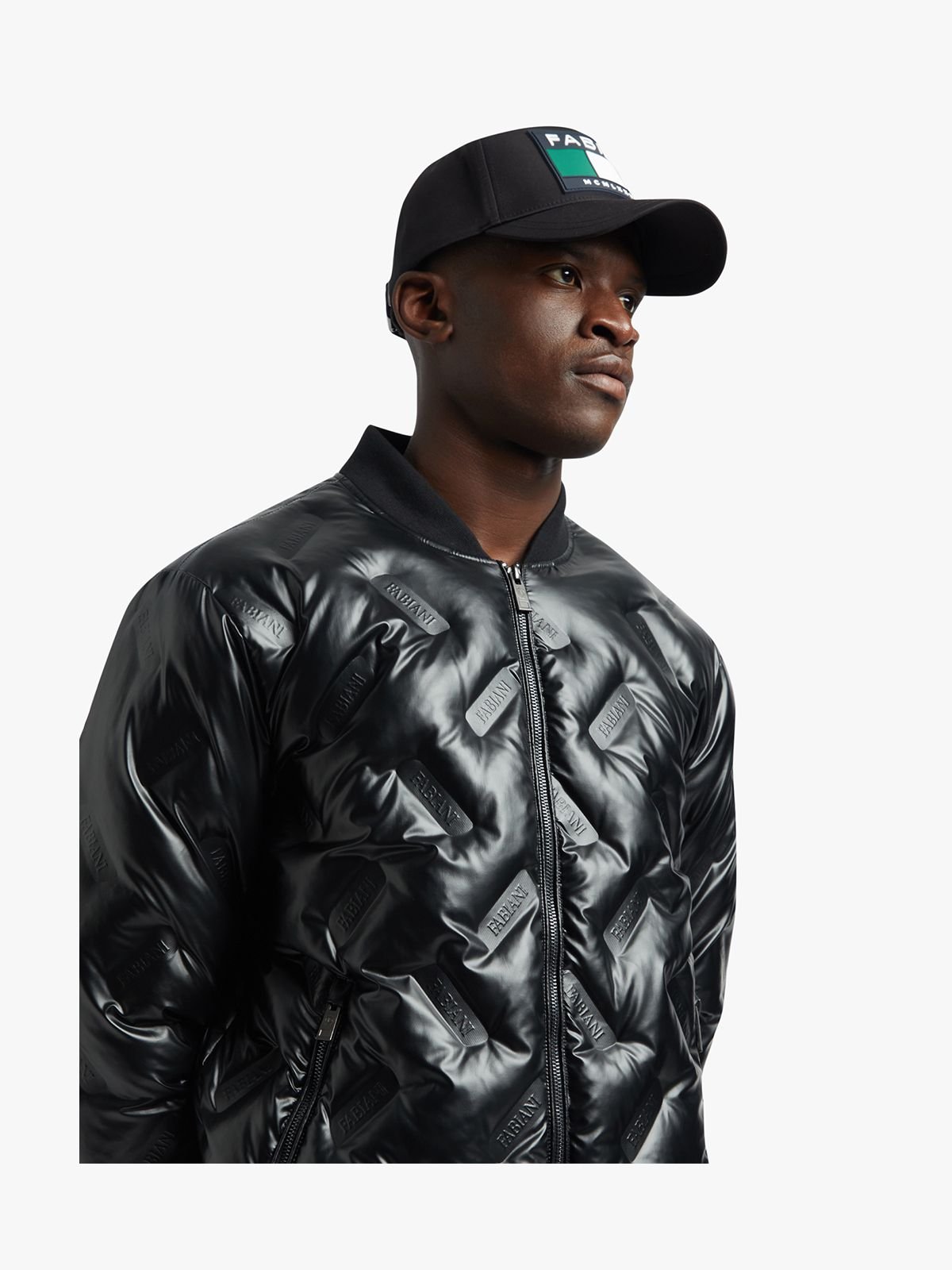 Fabiani Men's Embossed Black Bomber Jacket - Bash.com