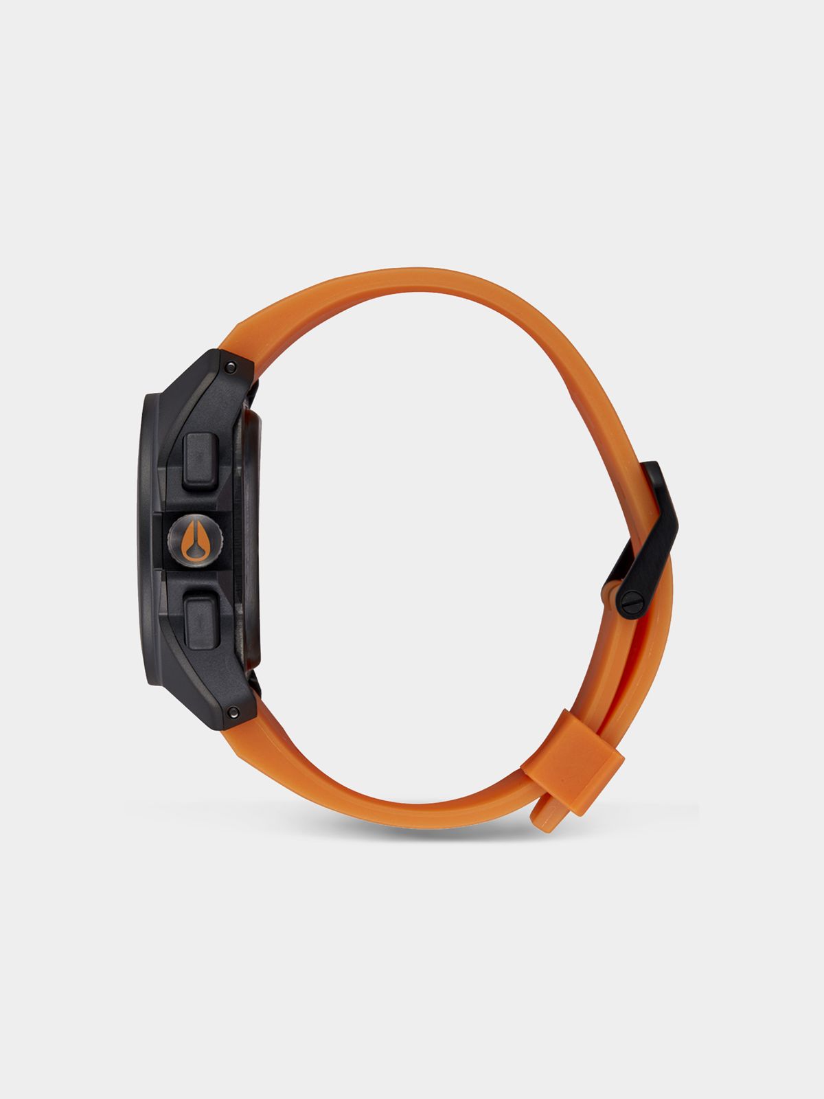Nixon Men's Ripley Black & Saffron Anadigi Silicone Watch - Bash.com
