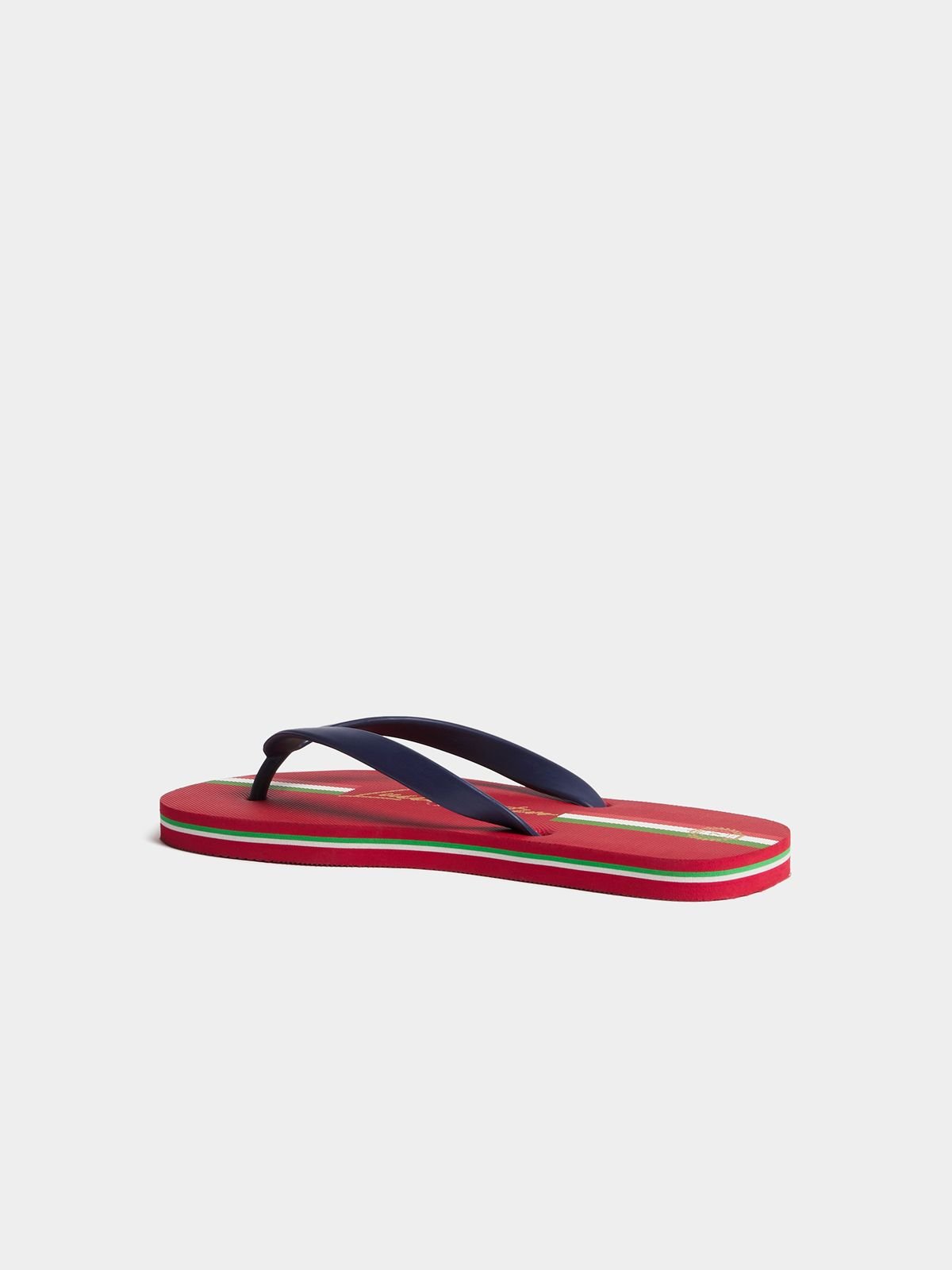 Fabiani Men's Italian Stripe Logo Red Flip Flops - Bash.com