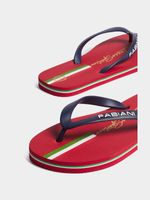 Fabiani Men's Italian Stripe Logo Red Flip Flops - Bash.com