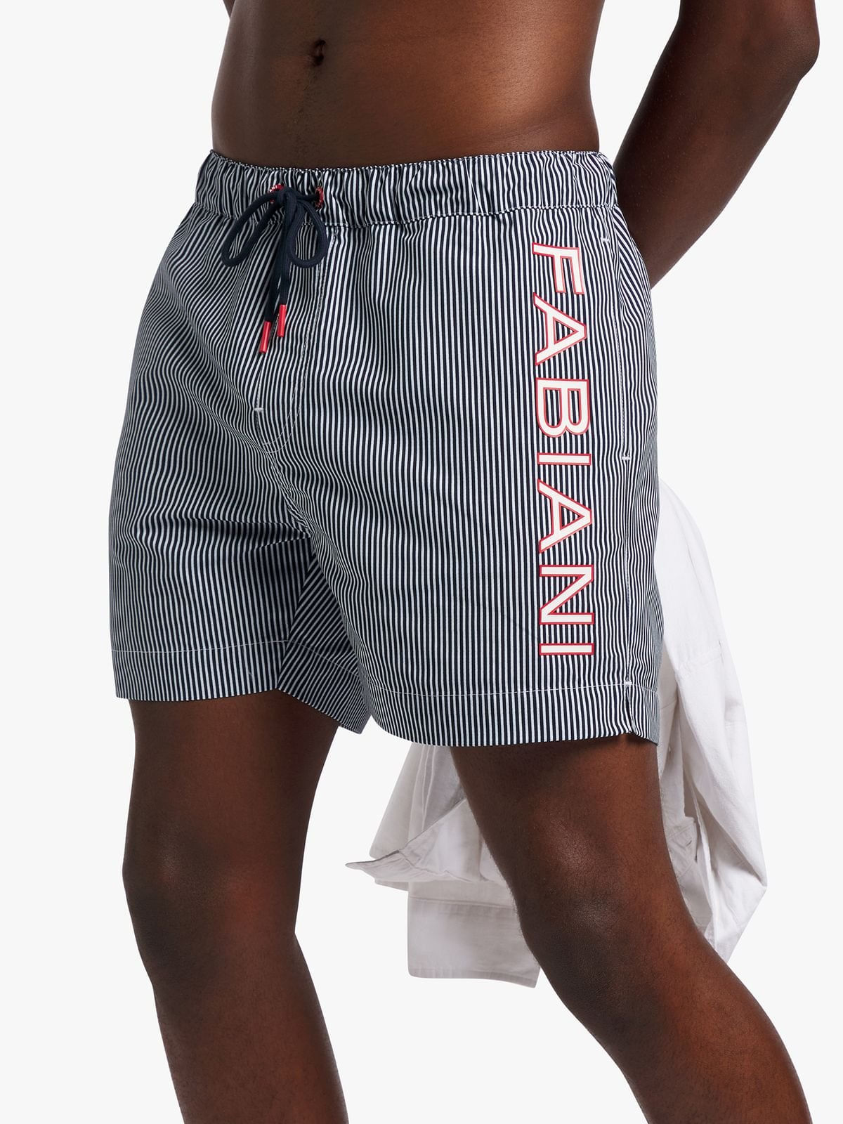 Fabiani Men's FLS Stripe Navy Swim Shorts - Bash.com