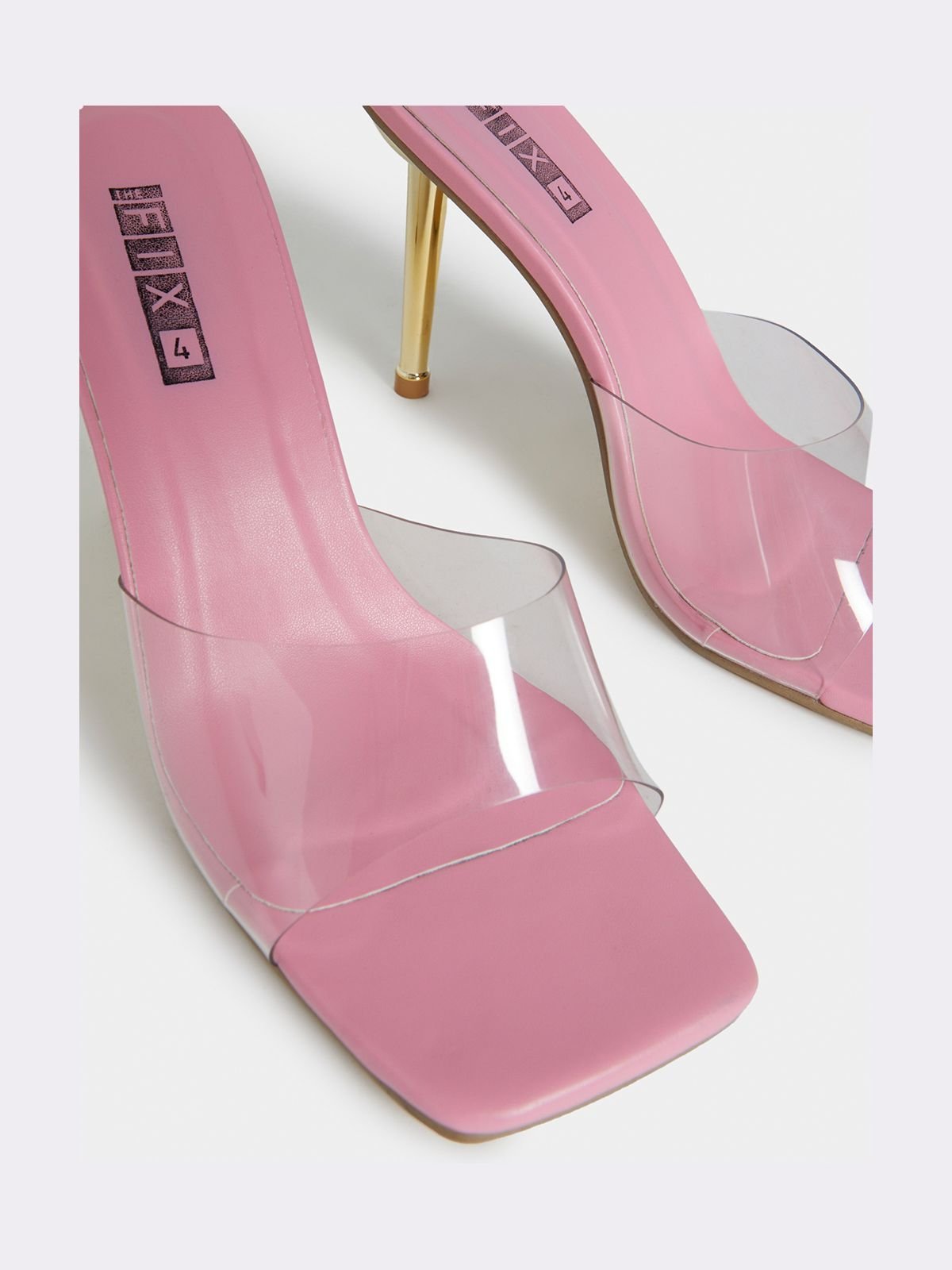 Women's Pink Perspex Heeled Mule - Bash.com