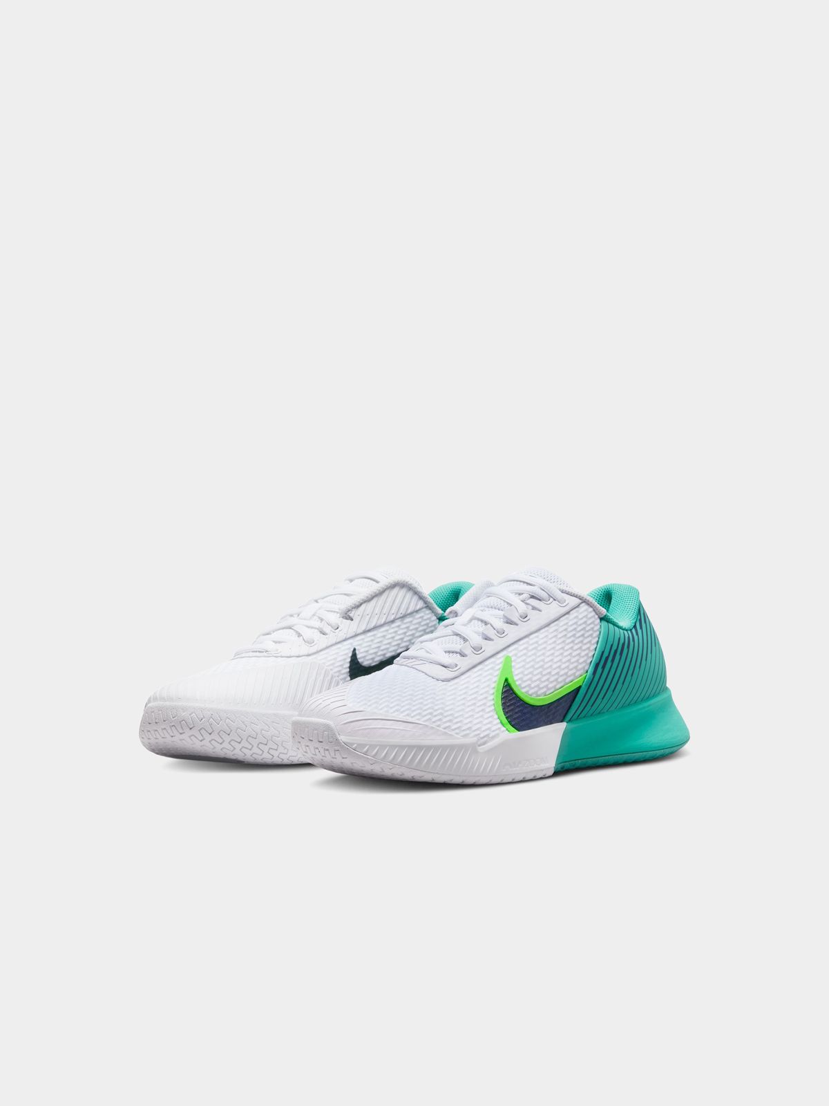 Mens Nike Air White/Green Zoom Vapor Pro 2 Shoes - Bash.com