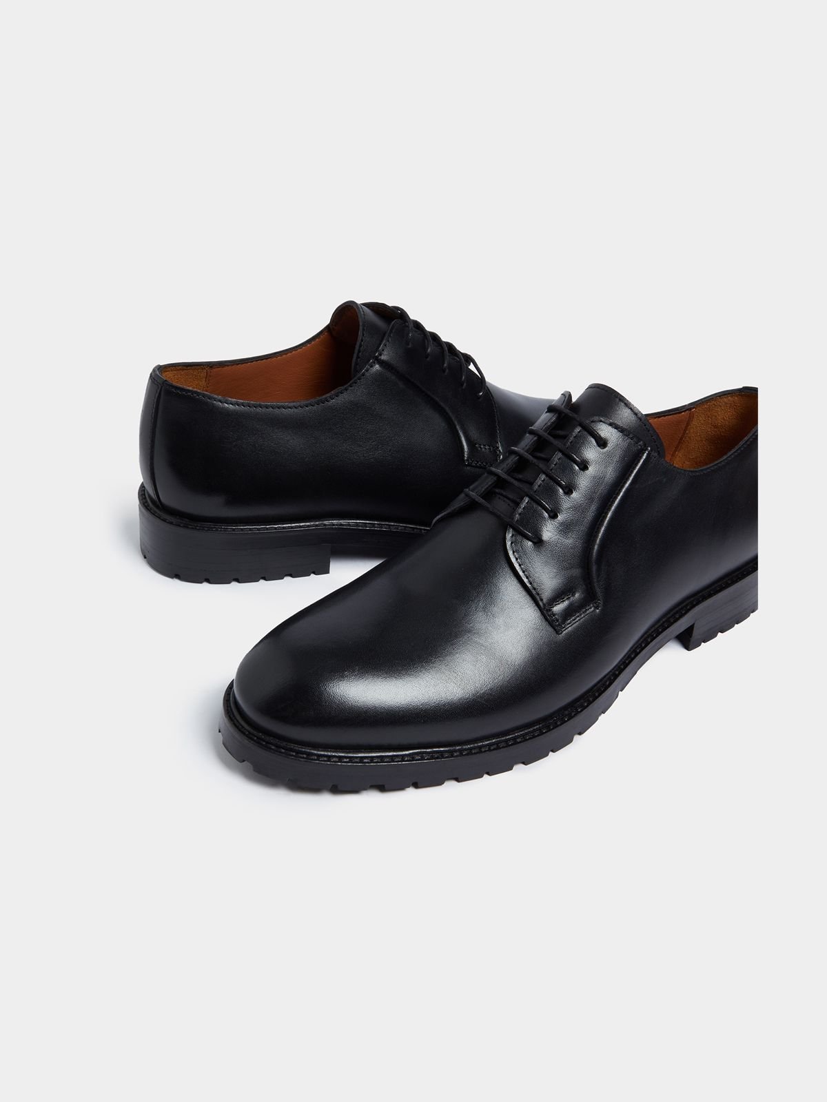 Fabiani Men's Collezione Black Leather Derby Shoes - Bash.com