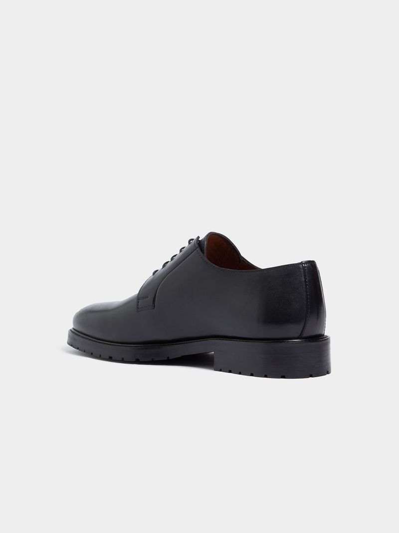 Fabiani Men's Collezione Black Leather Derby Shoes - Bash.com