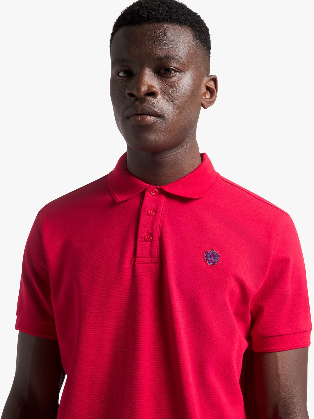 Men's Fabiani Contast Colour Crest Red Polo - Bash.com