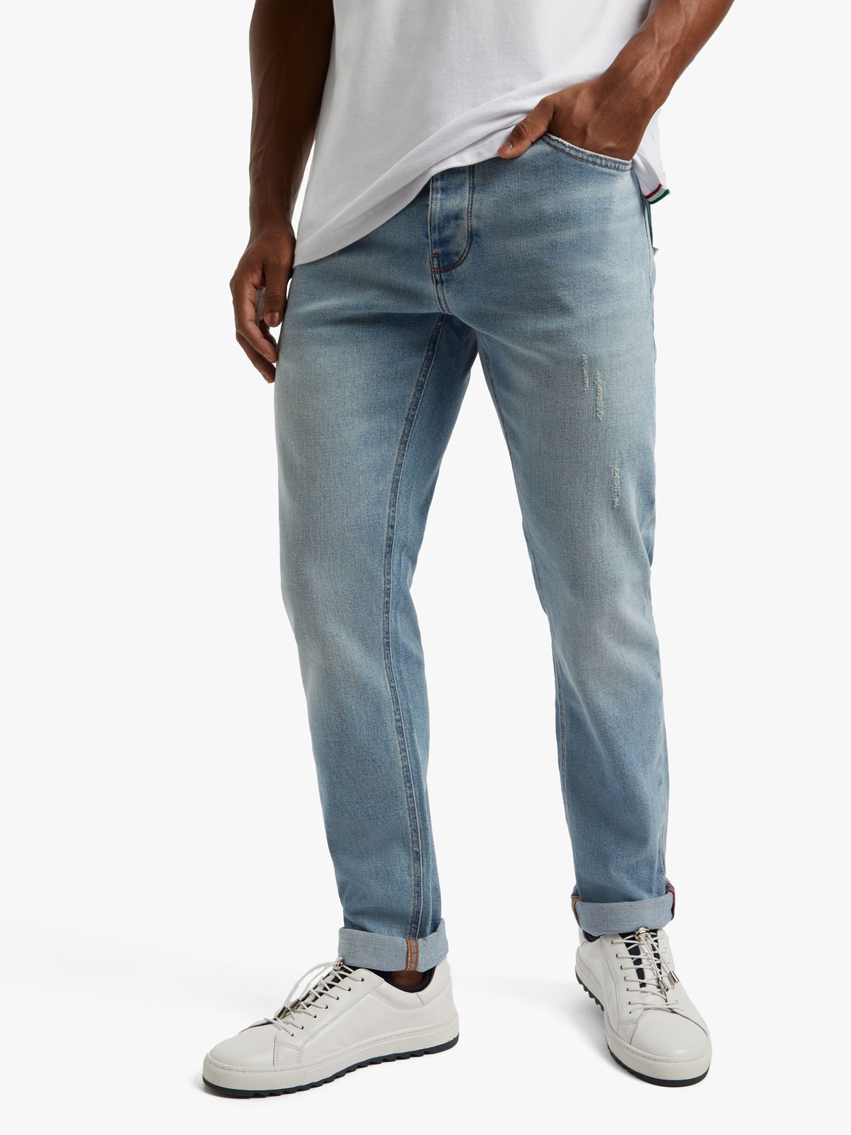 Fabiani Men's Denim Di Lusso Light Wash Blue Slim Leg Denim - Bash.com