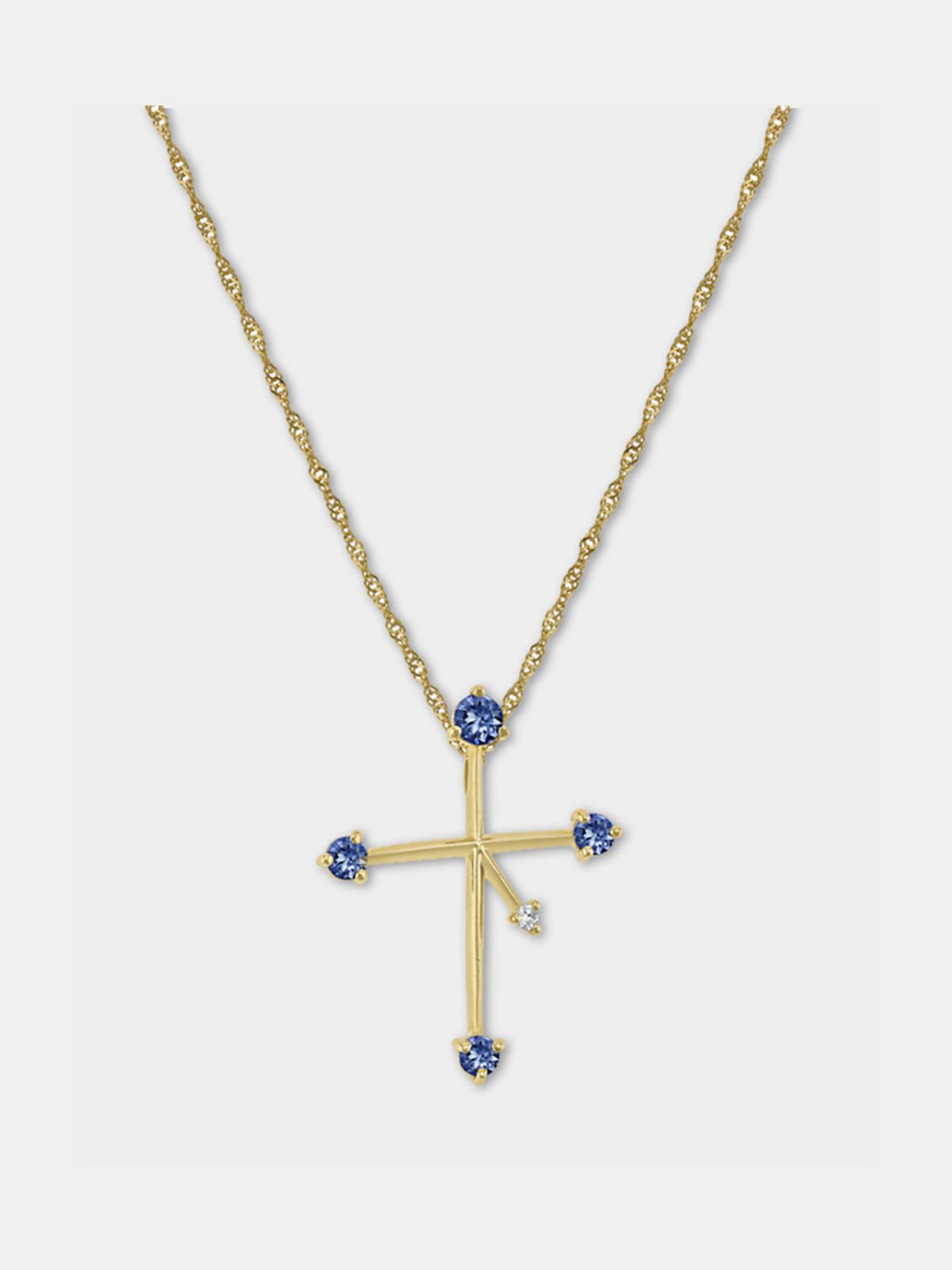 9ct Yellow Gold Diamond & Tanzanite Southern Cross Pendant - Bash.com