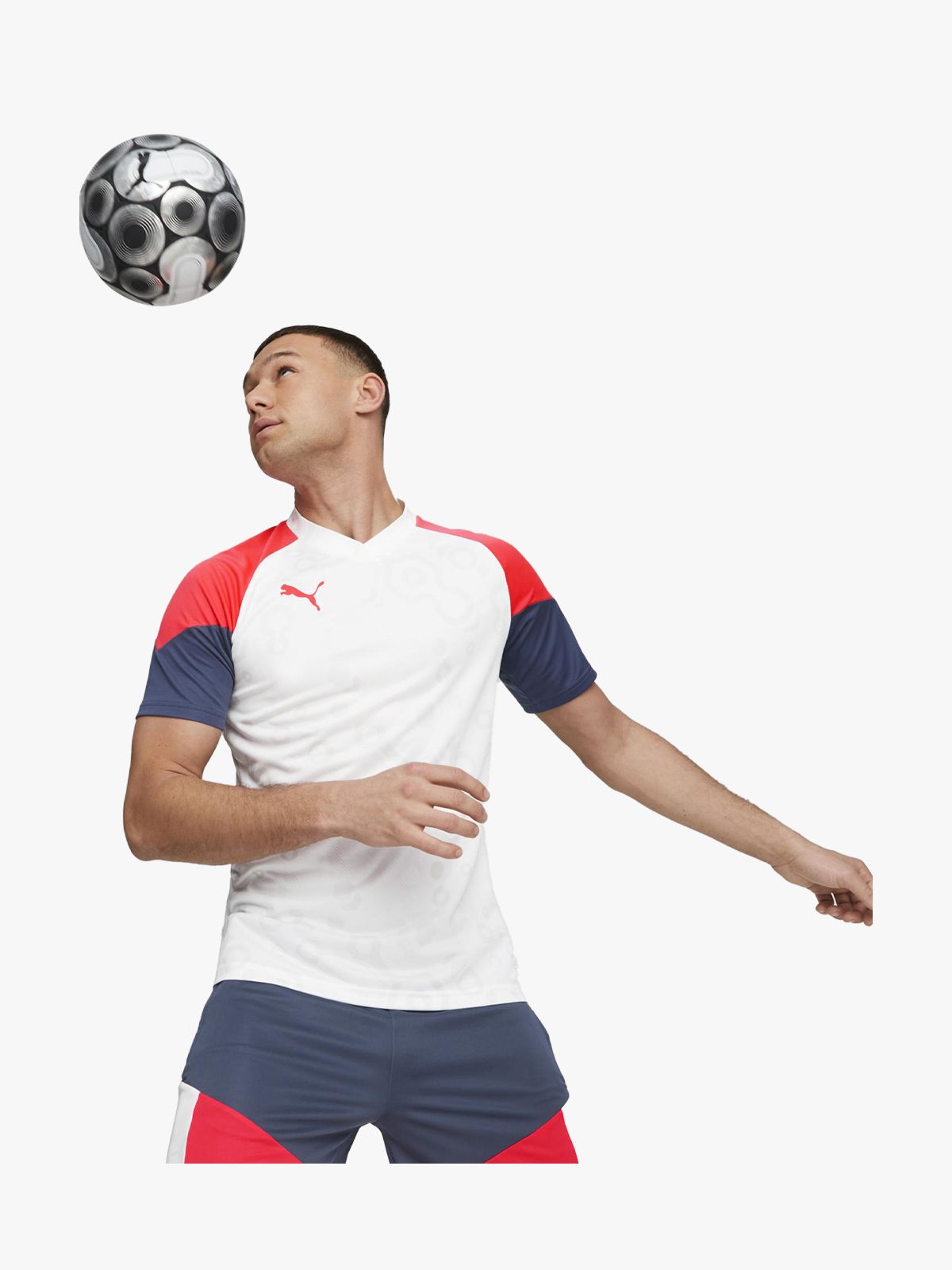 Mens Puma Ultra IndividualCup White/Pink Football Jersey - Bash.com