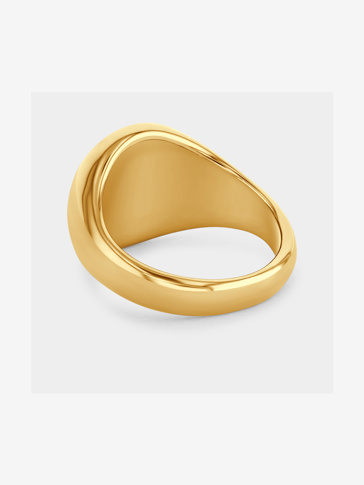 Stainless Steel Gold Plated Africa Round Signet Ring - Bash.com