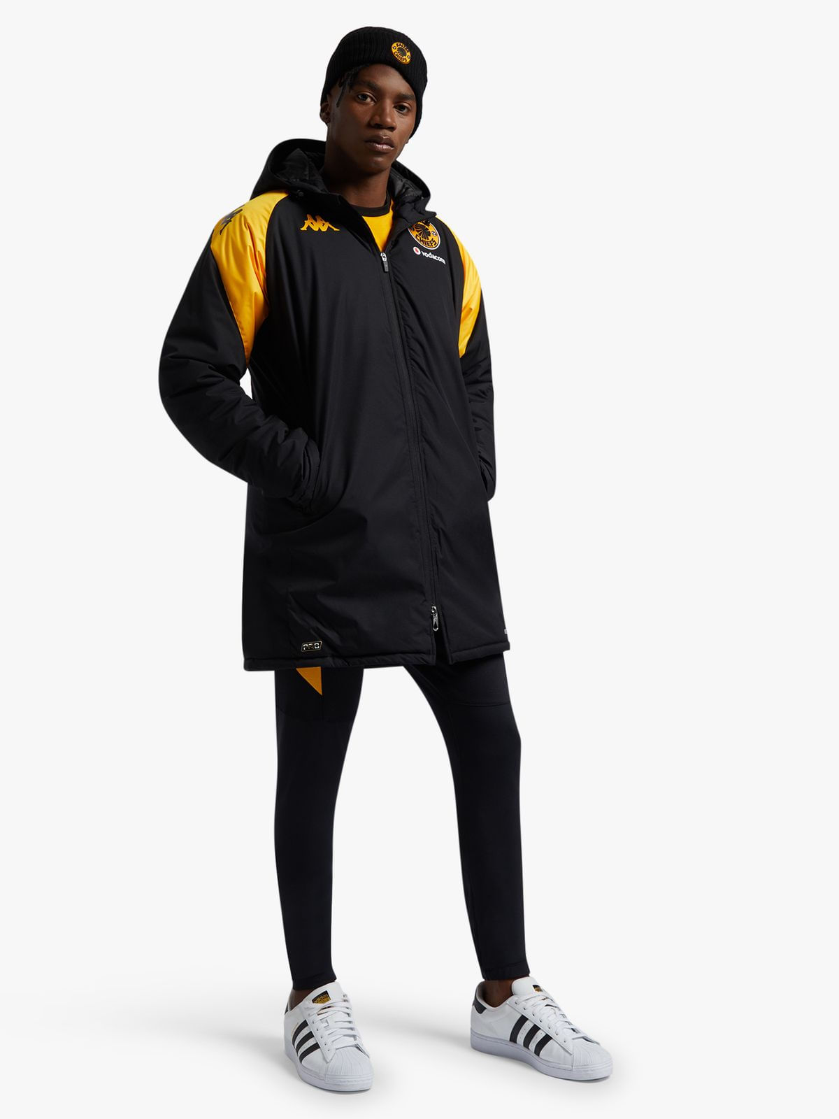 Mens Kappa Kaizer Chiefs Arminzip Pro 7 Black/Yellow Jacket - Bash.com