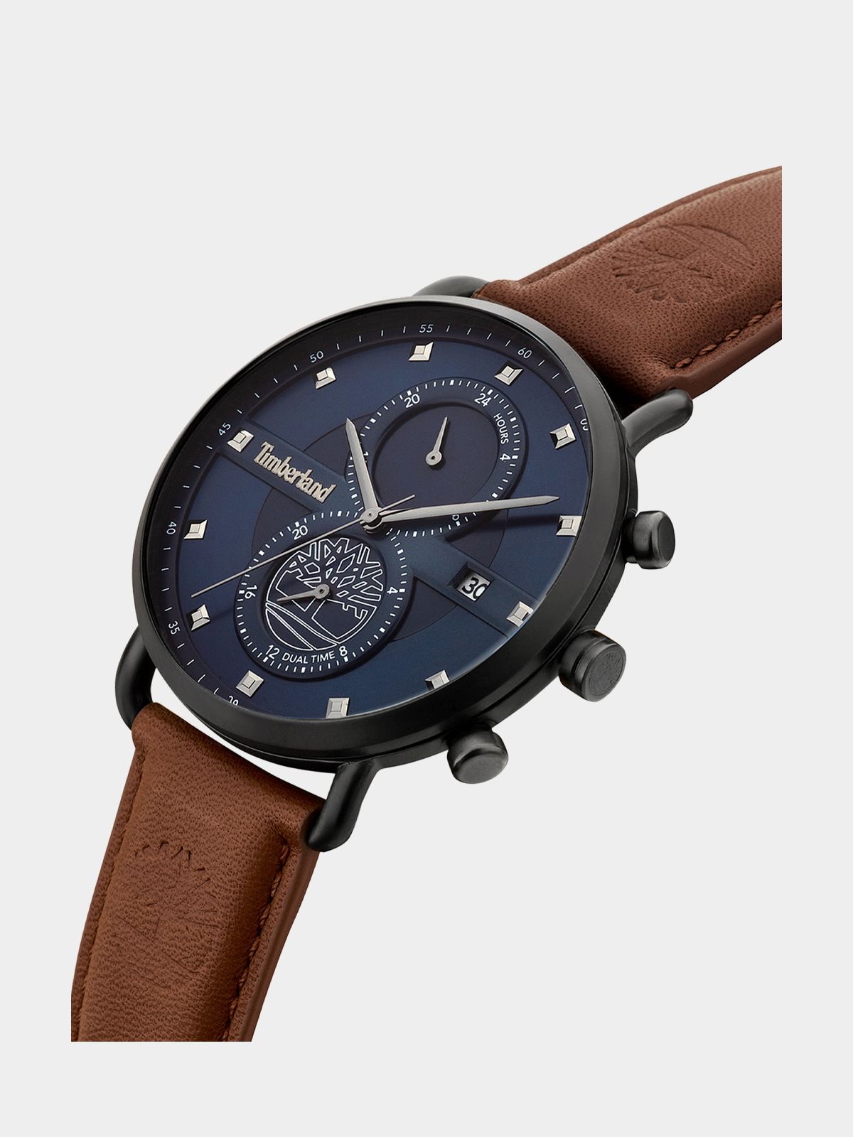 Timberland Men's Middlefield Black Plated Brown Leather Chronograph ...