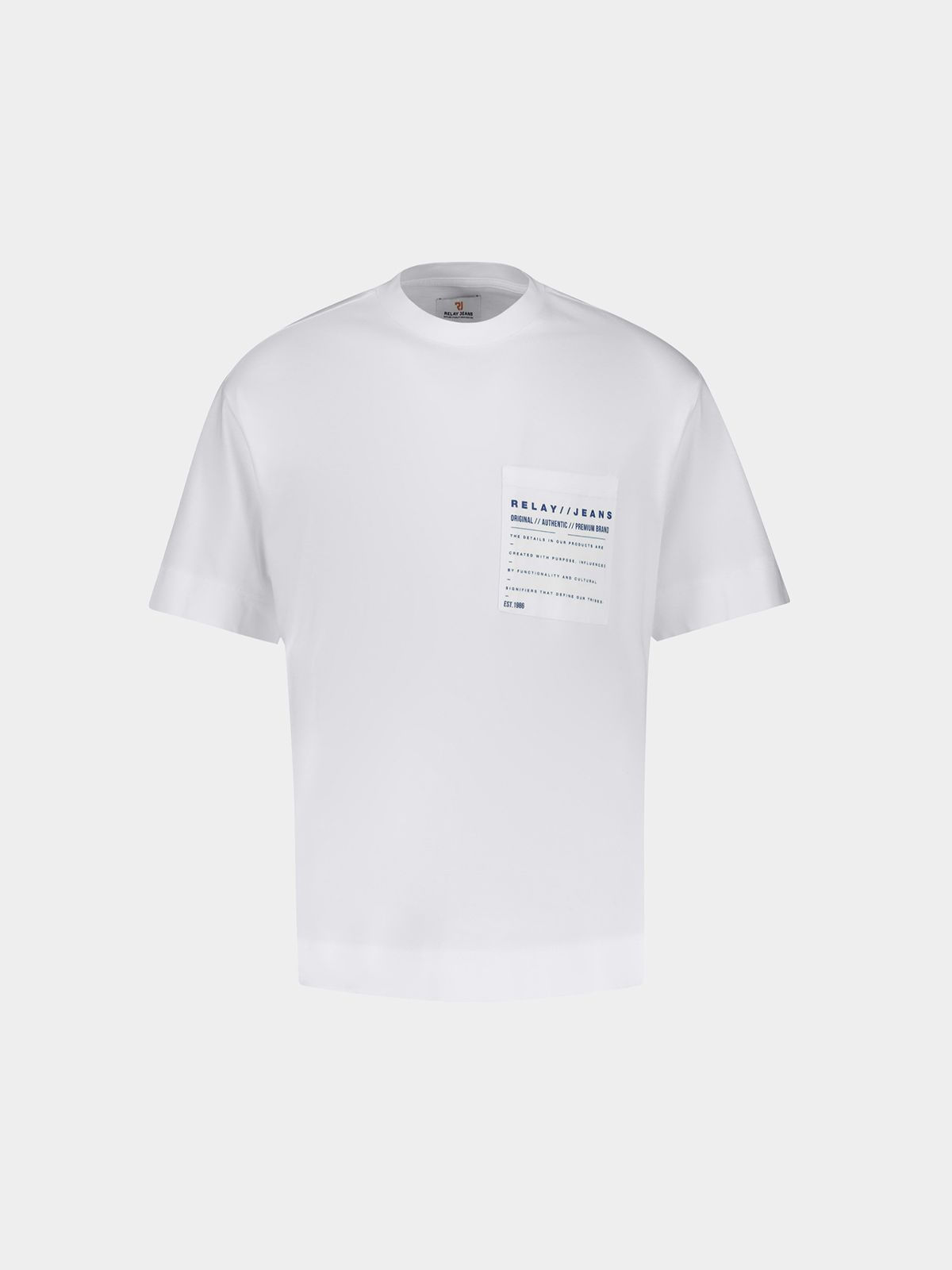 Men's Relay Jeans Boxy Pocket Paragraph White T-Shirt - Bash.com