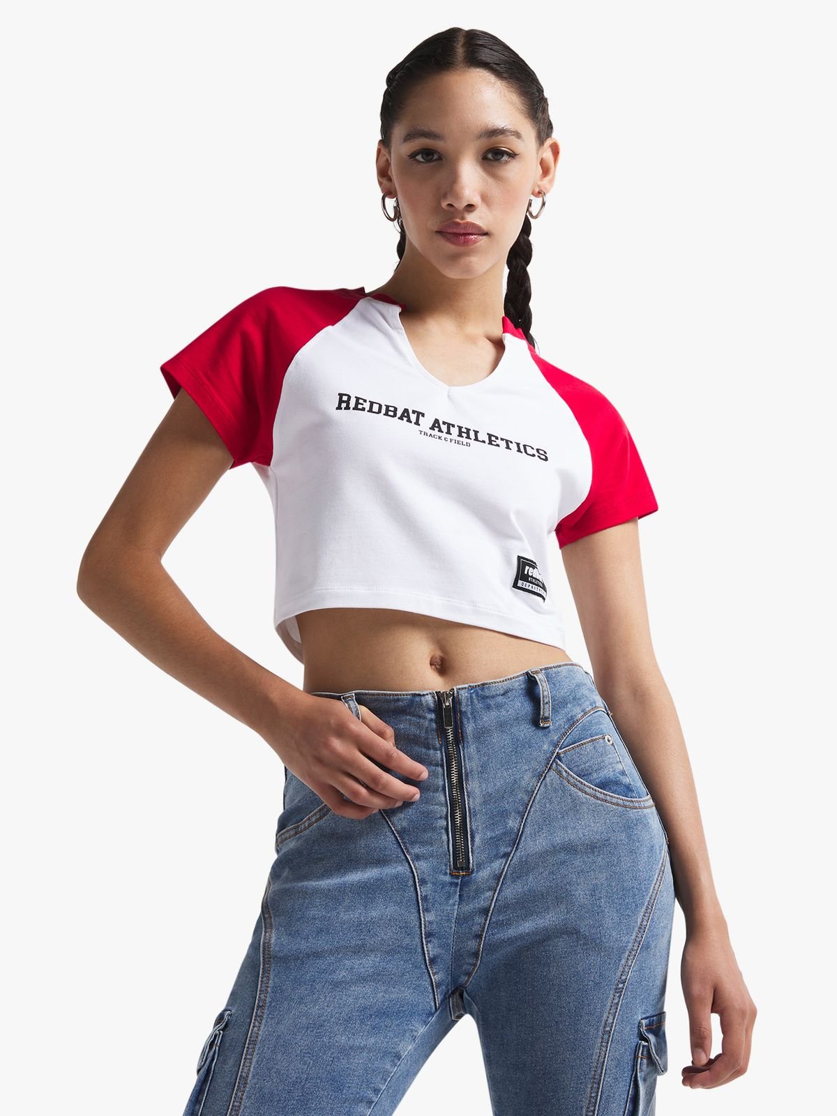 Redbat Athletics Women's White Cropped Top - Bash.com