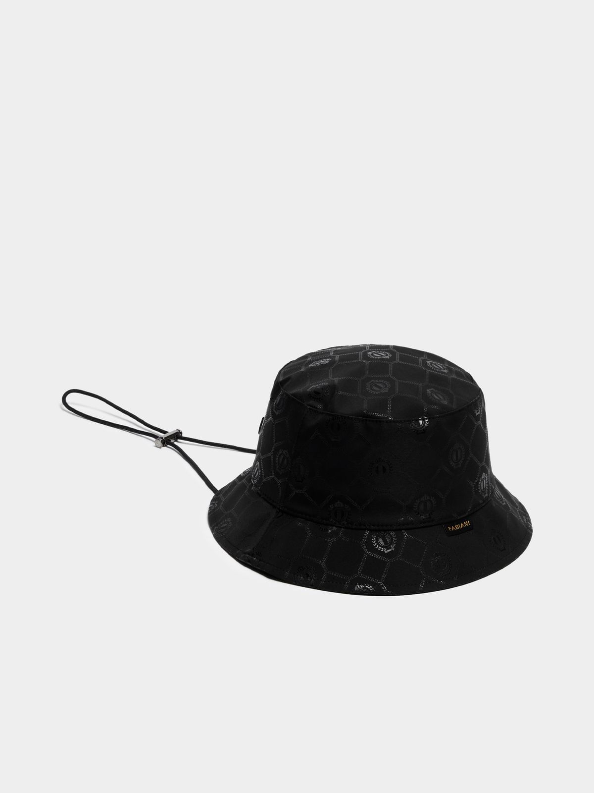 Fabiani Men's Monogram Crest Black Bucket Hat - Bash.com