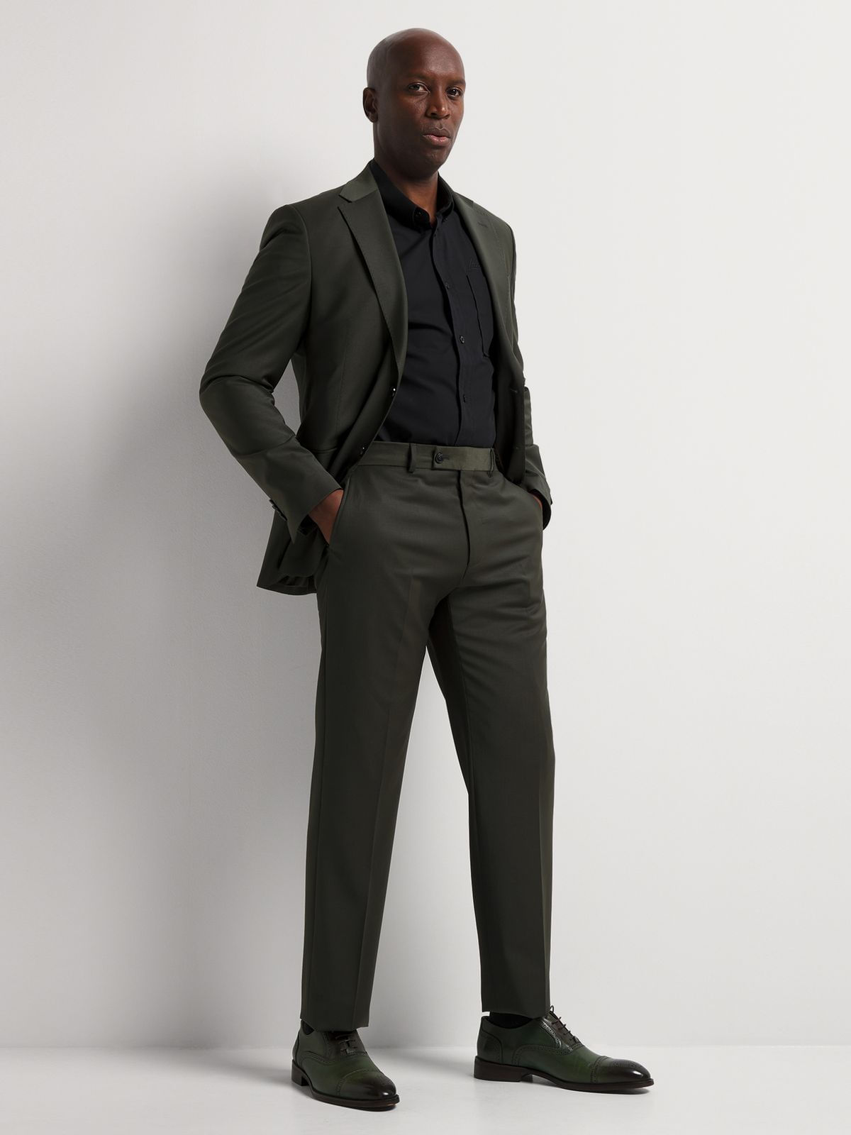 Fabiani Men's Forest Green Wool Suit Trouser - Bash.com