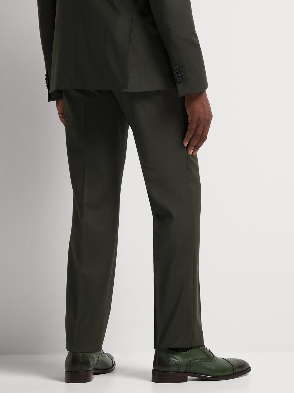 Fabiani Men's Forest Green Wool Suit Trouser - Bash.com