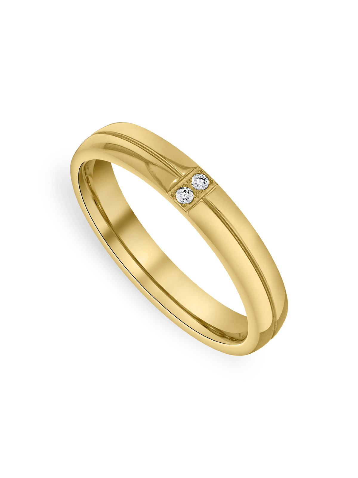 Stainless Steel Gold Plated & Cubic Zirconia Men's Ring - Bash.com