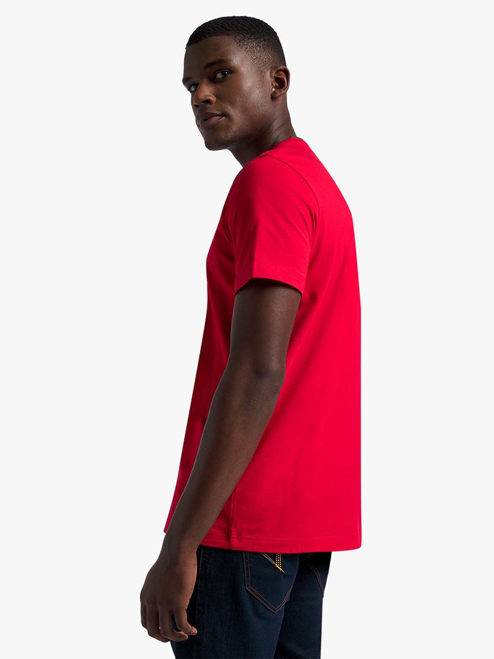 Men's Fabiani FLS Tipped V-Neck Red T-Shirt - Bash.com
