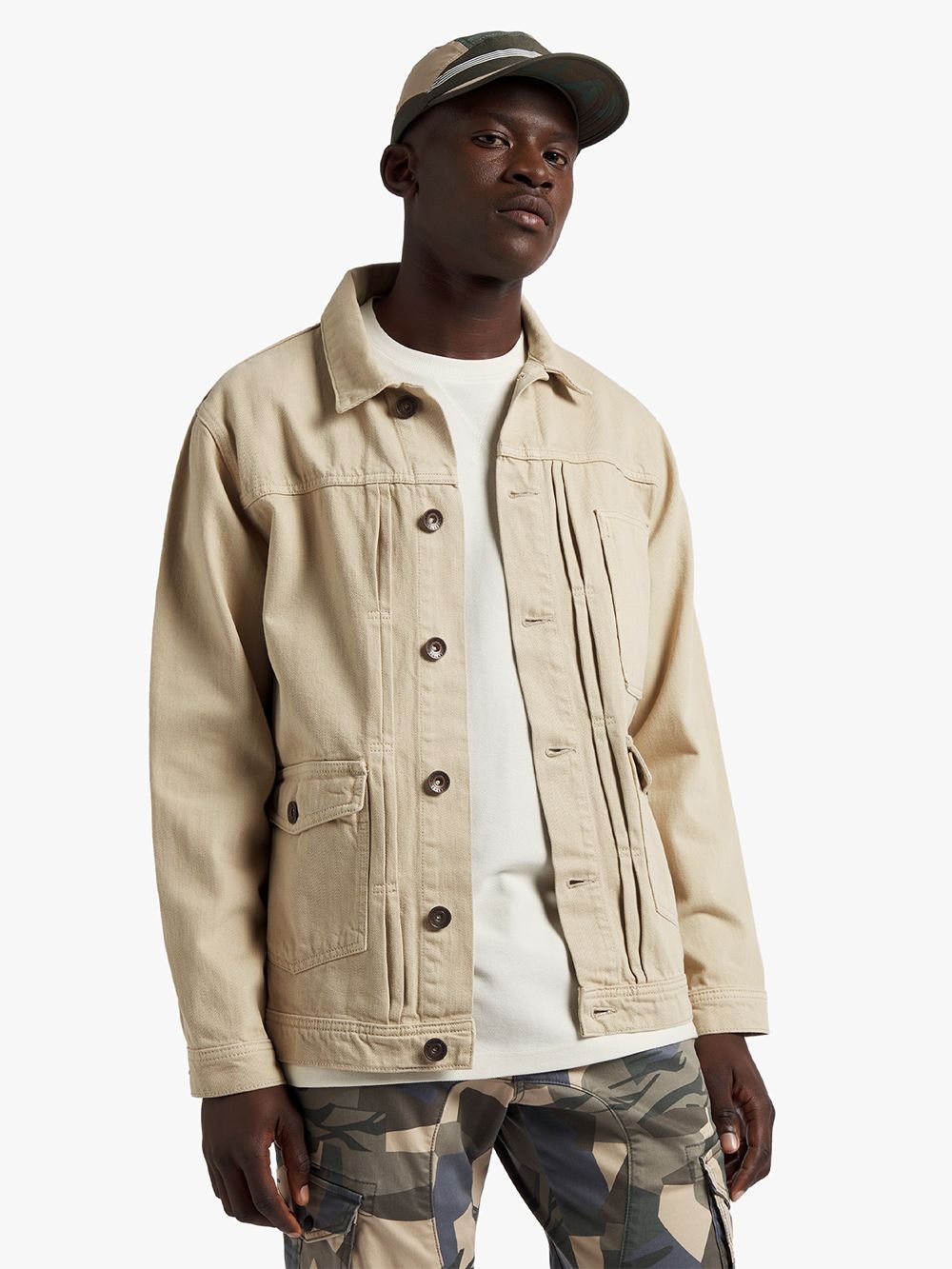 Men's Relay Jeans Pintuck Denim Stone Trucker Jacket - Bash.com