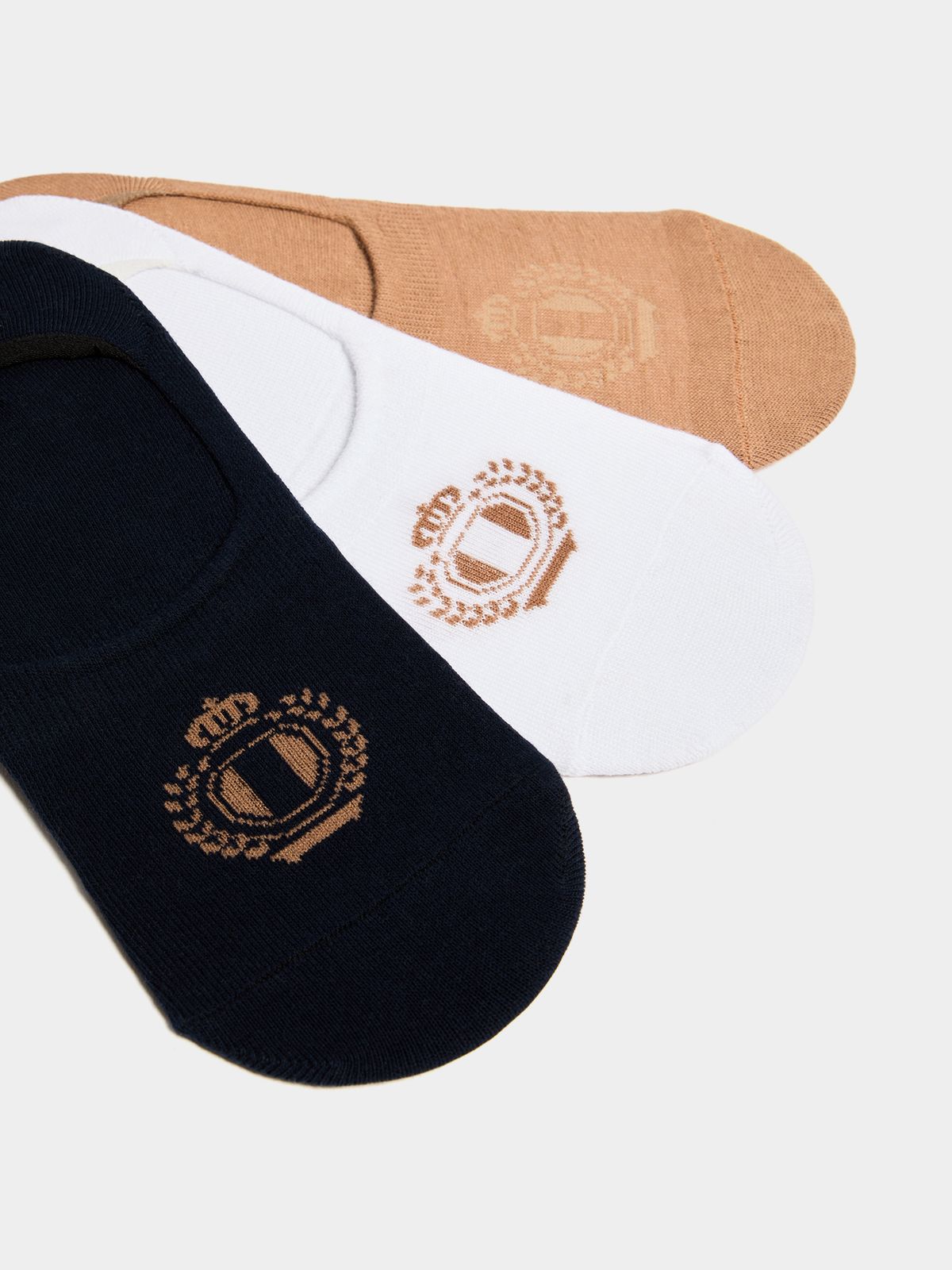 Fabiani Men's 3-Pack Navy/White/Natural Crest Invisible socks - Bash.com