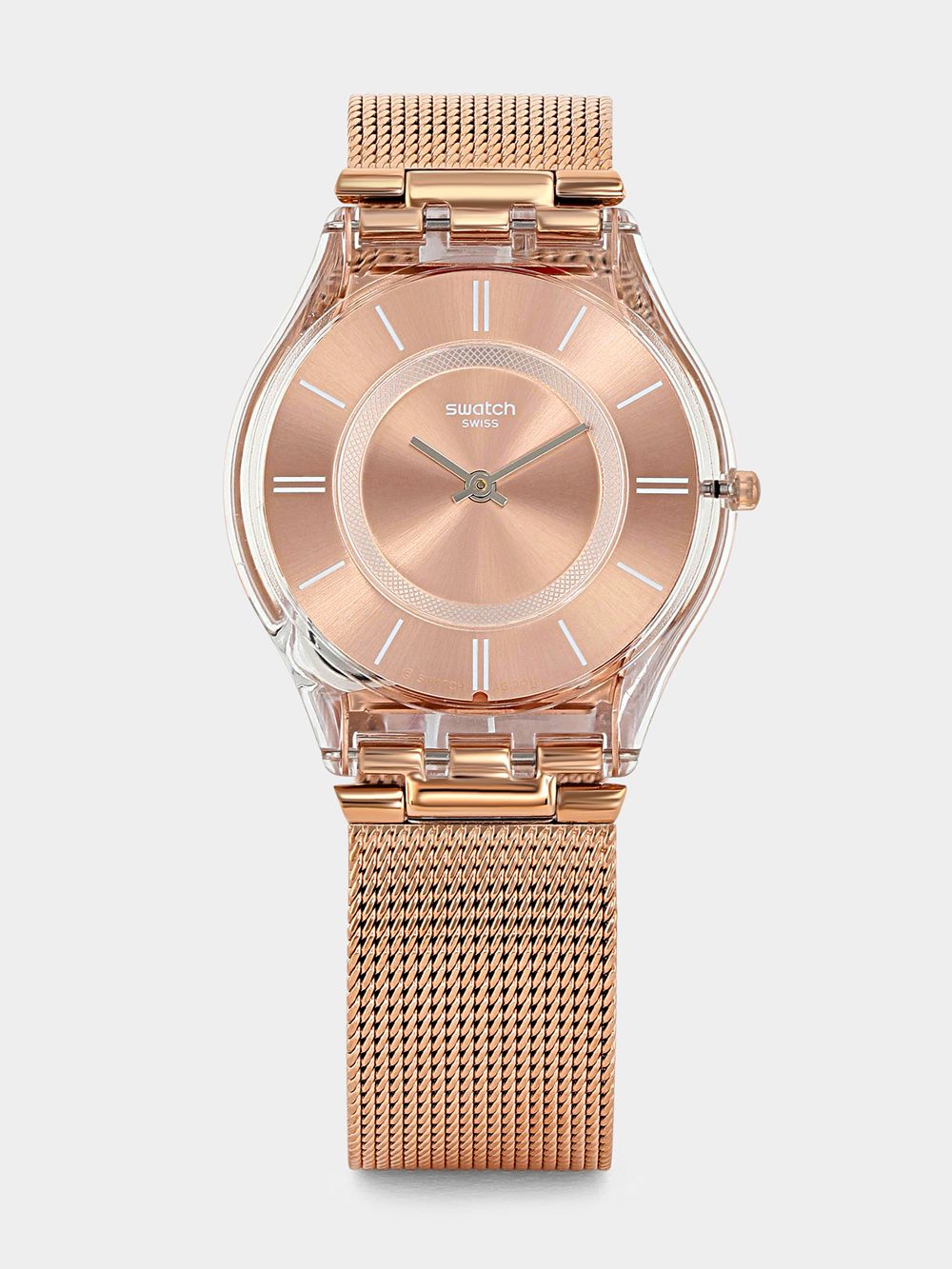 Swatch Hello Darling Stainless Steel Milanese Mesh Strap Watch - Bash.com