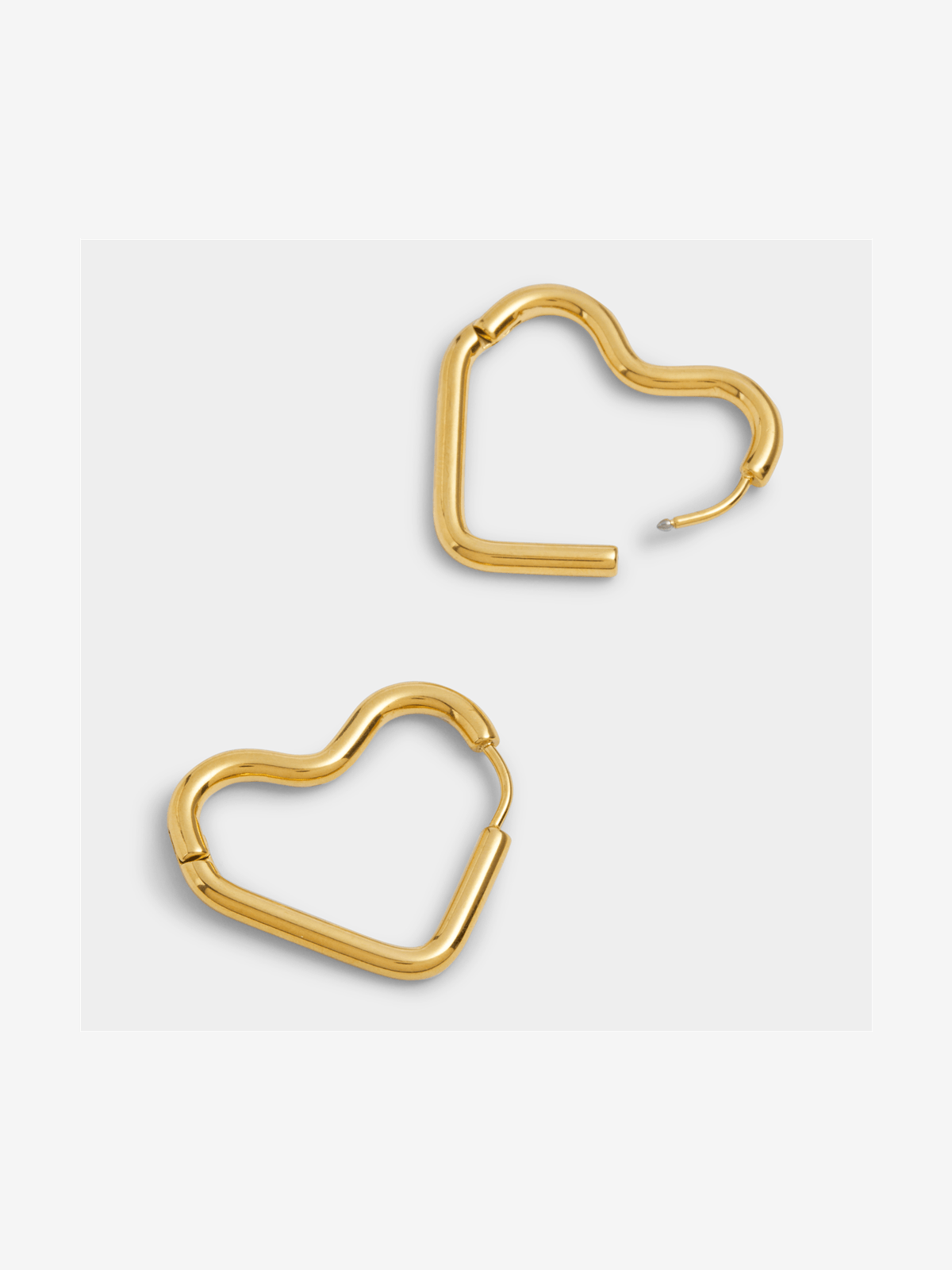 Stainless Steel 18ct Gold Plated Waterproof Heart Hoops - Bash.com