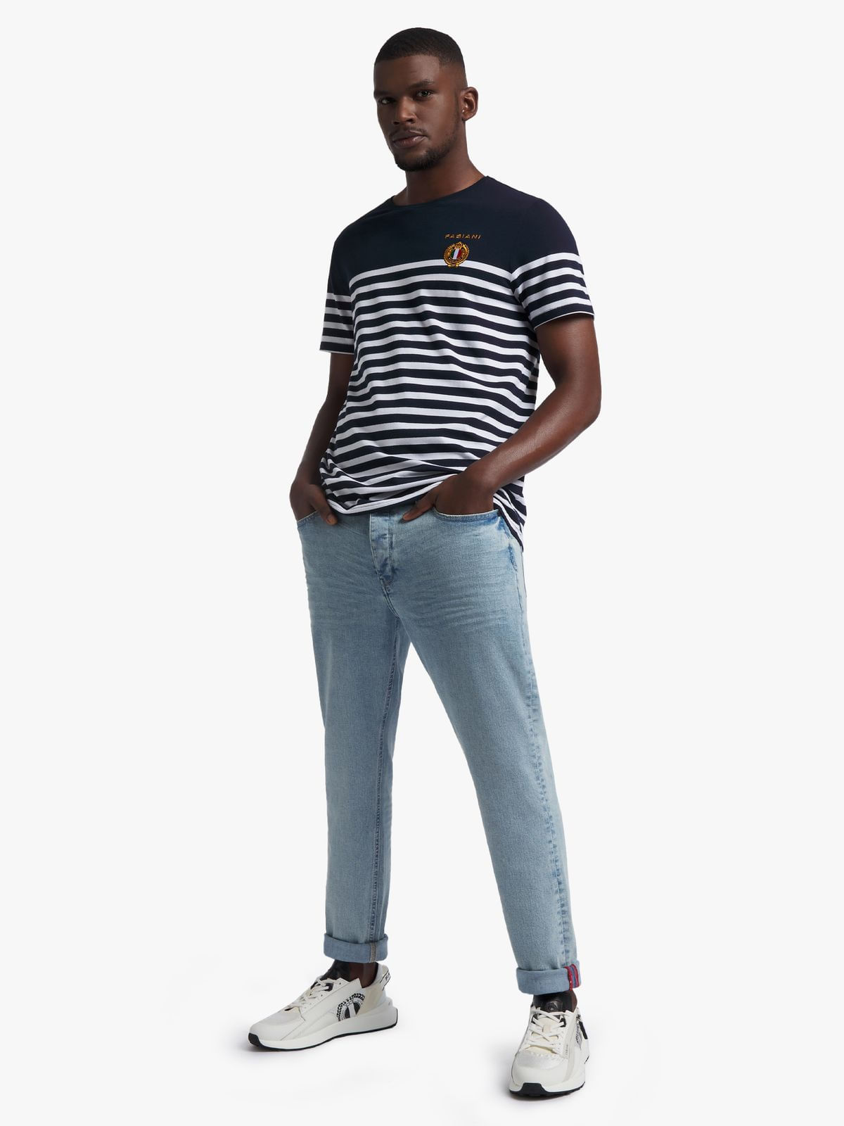 Fabiani Men's Denim Di Lusso Blue Light Wash Slim Leg Denim - Bash.com