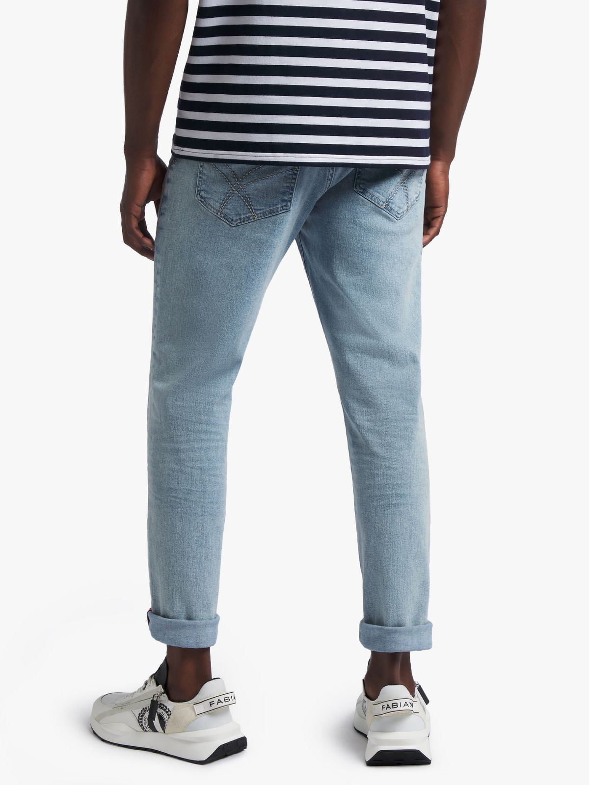 Fabiani Men's Denim Di Lusso Blue Light Wash Slim Leg Denim - Bash.com