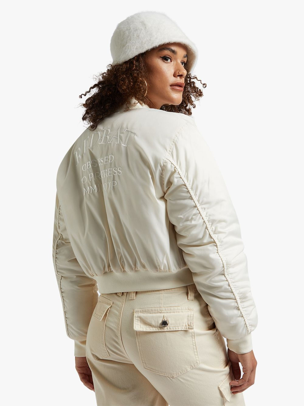 Redbat Classics Women's White Bomber Jacket - Bash.com