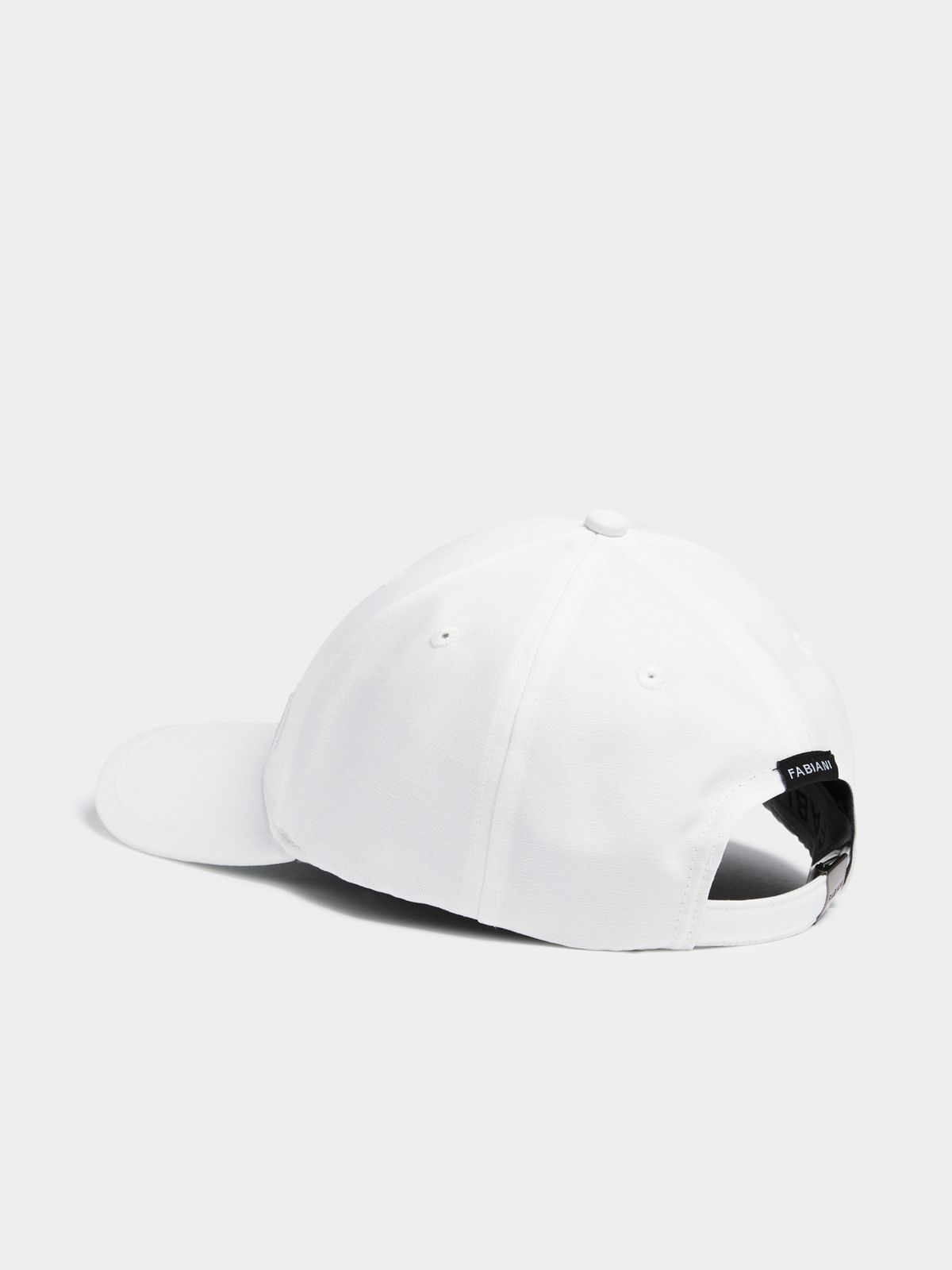 Fabiani Men's Logo and Crest Lined White Peak Cap - Bash.com