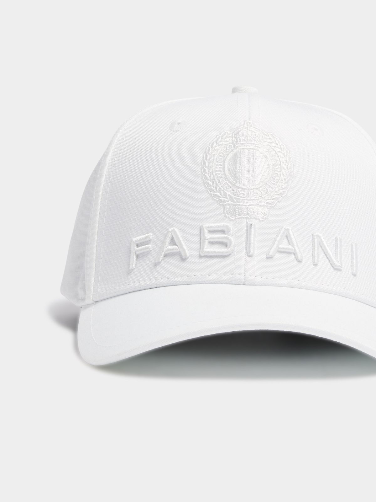 Fabiani Men's Logo and Crest Lined White Peak Cap - Bash.com