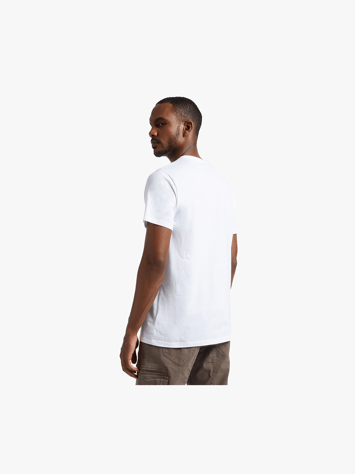 RJ White Slim Fit Circular Signature T-Shirt - Bash.com