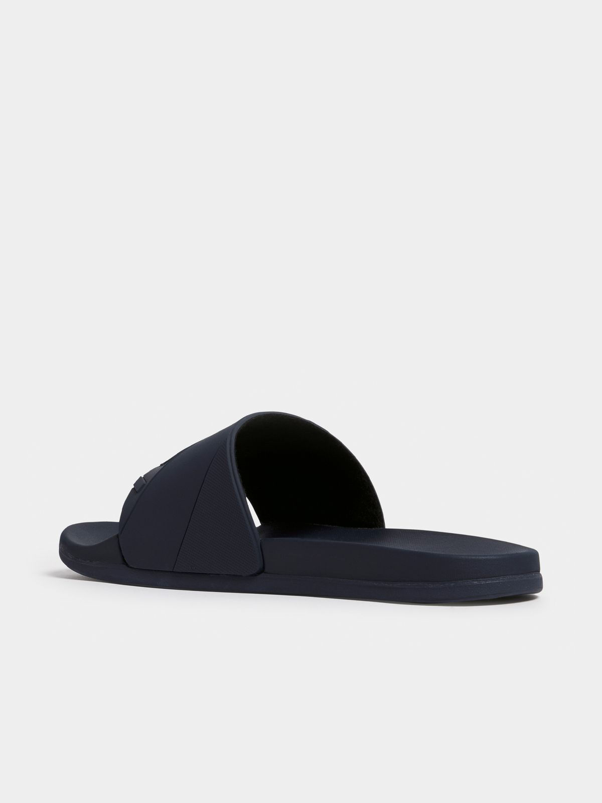 Fabiani Men's Diagonal Logo Navy Slides - Bash.com