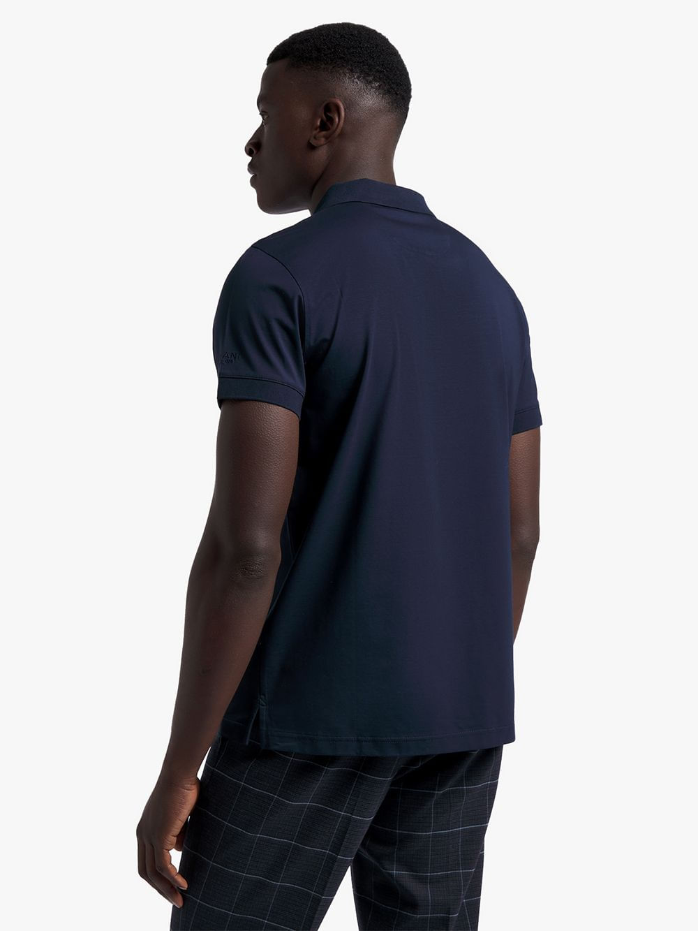 Men's Fabiani Collezione Double Mercerised Navy Zip Polo - Bash.com